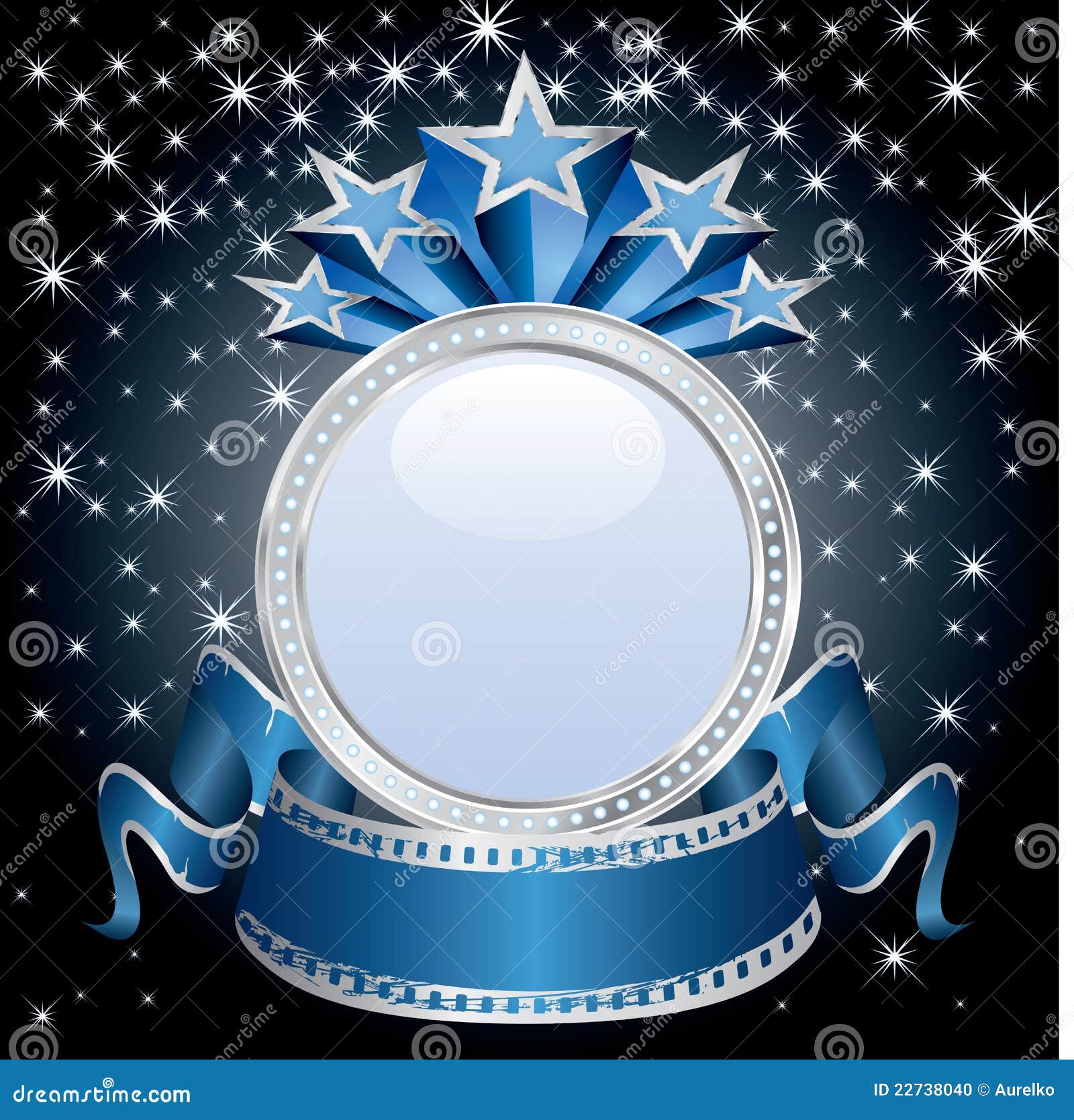 Blue circle display stock vector. Illustration of marquee - 22738040