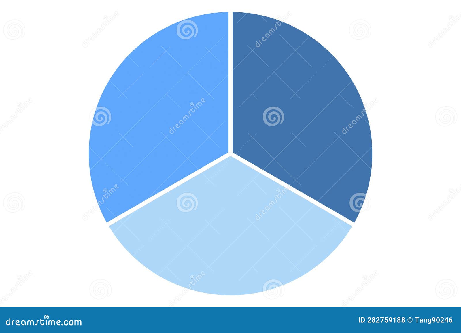 Blue Circle Divided into Three Equal Segments Stock Illustration ...