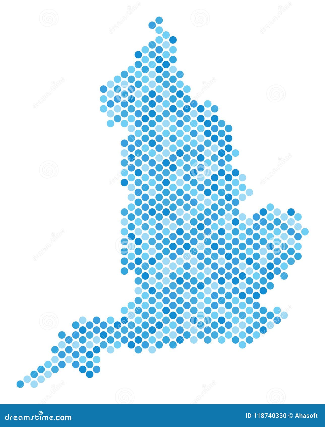 Blue Dotted England Map stock vector. Illustration of collage - 118740330