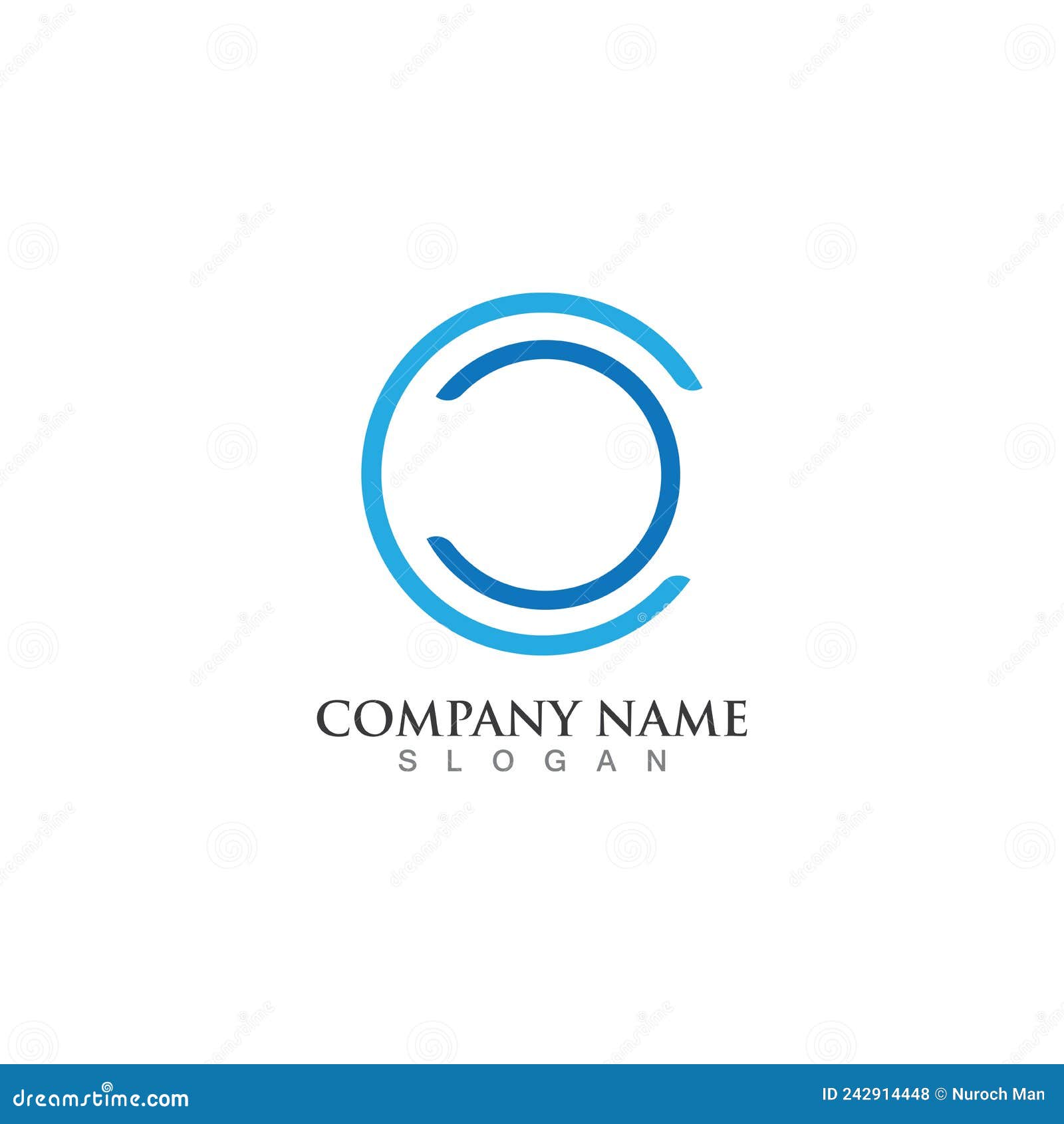 Blue Circle Ellipse Logo Design. Stock Vector - Illustration of company ...