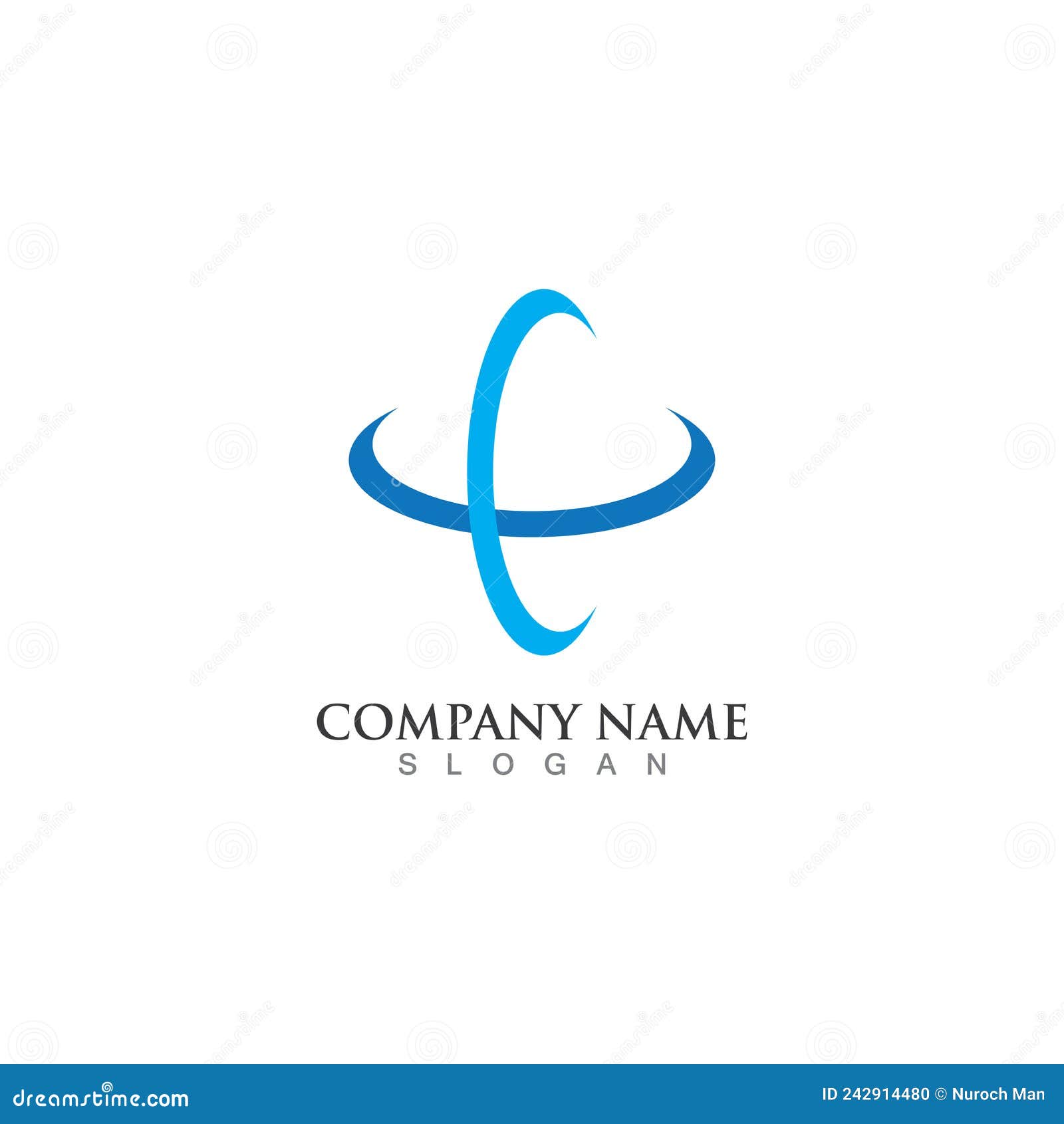 Blue Circle Ellipse Logo Design. Stock Vector - Illustration of ...