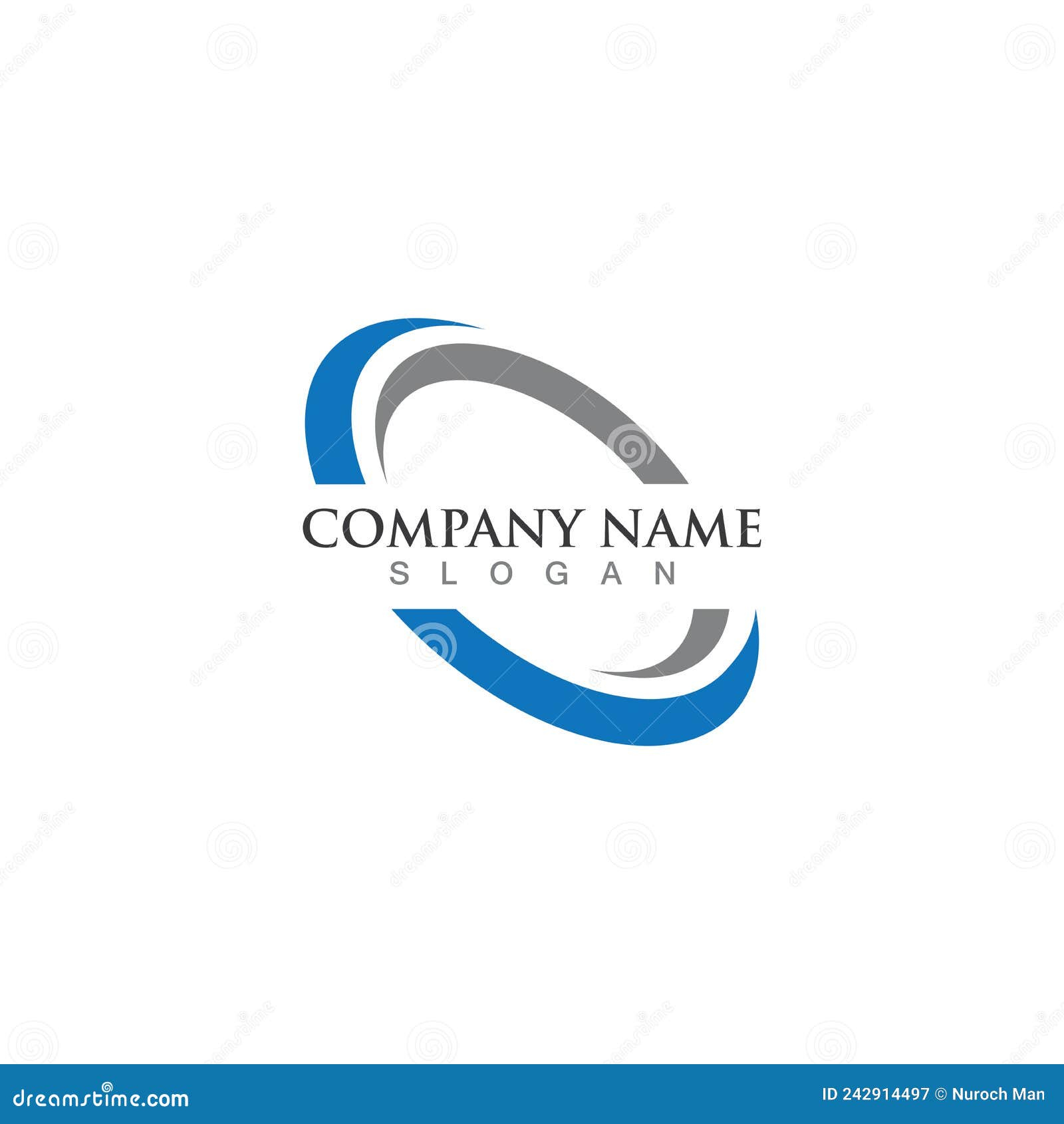 Blue Circle Ellipse Logo Design. Stock Vector - Illustration of vector ...