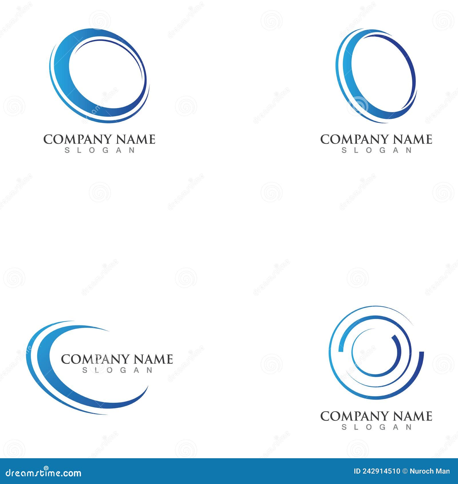 Blue Circle Ellipse Logo Design. Stock Vector - Illustration of sign ...