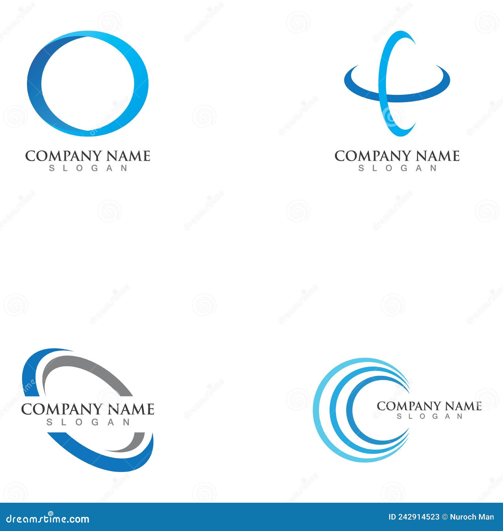 Blue Circle Ellipse Logo Design. Stock Vector - Illustration of wave ...