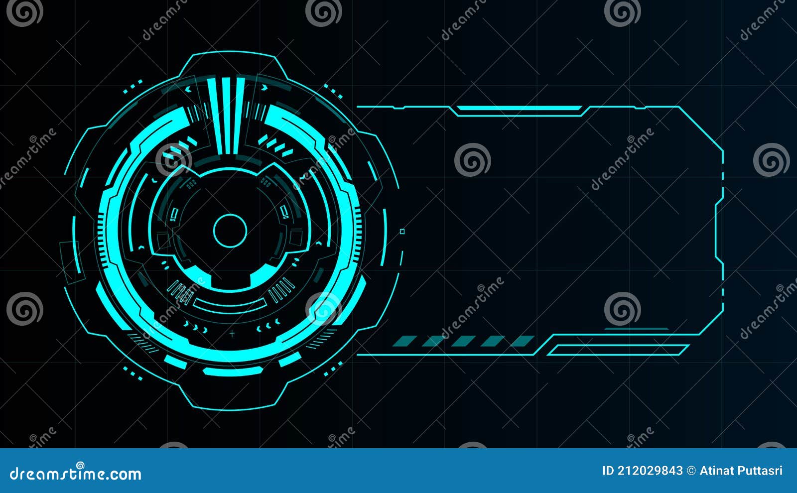 Circle Futuristic Shapes For Digital Web Interface. Hud Sci Fi Symbols ...