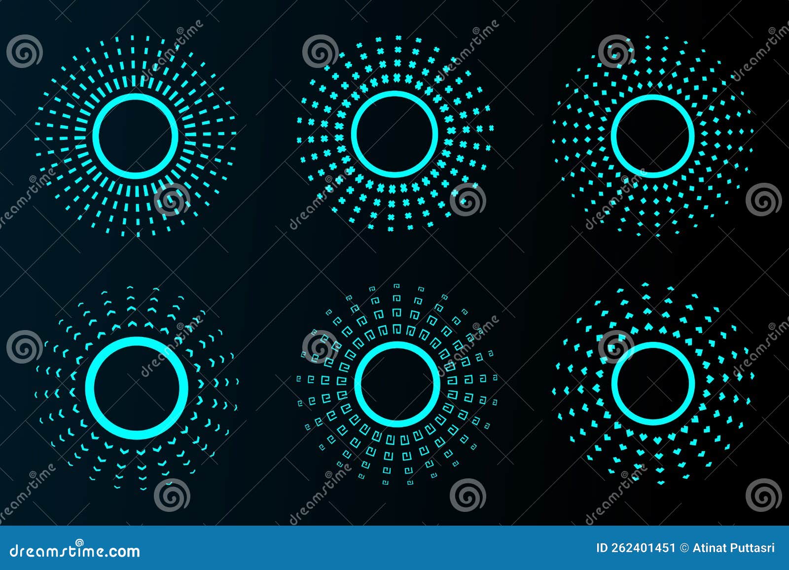 Blue Circle Futuristic Interface Technology Hud Vector Design. Stock ...