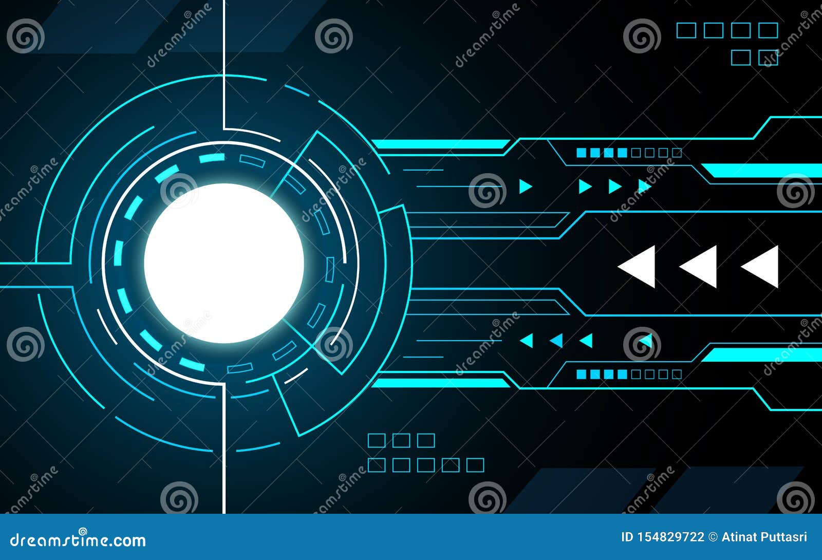 Blue Circle Geometric Abstract Technology Future Interface Hud Stock ...