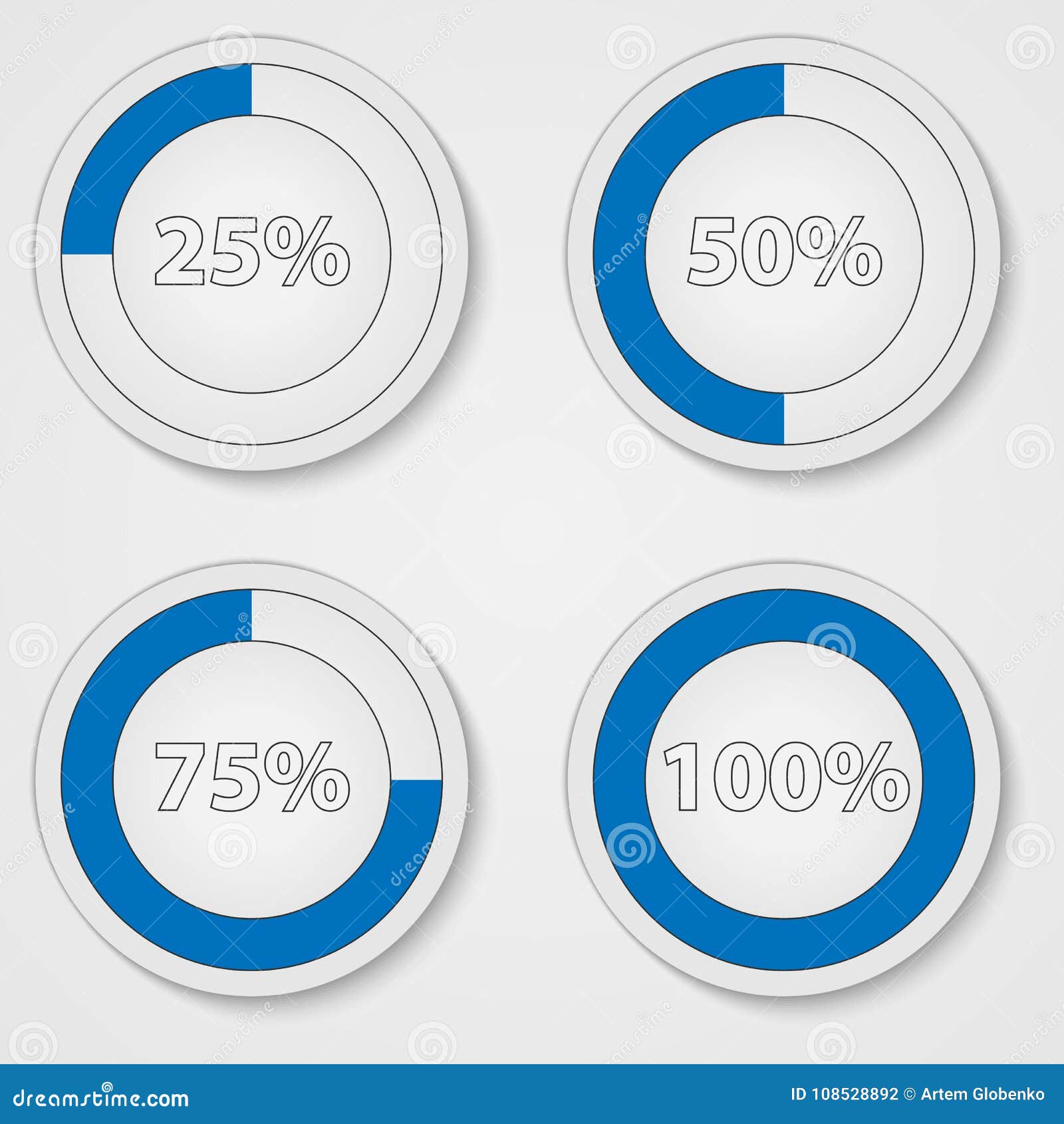Blue Circle of Information Loading. Stock Vector - Illustration of ...