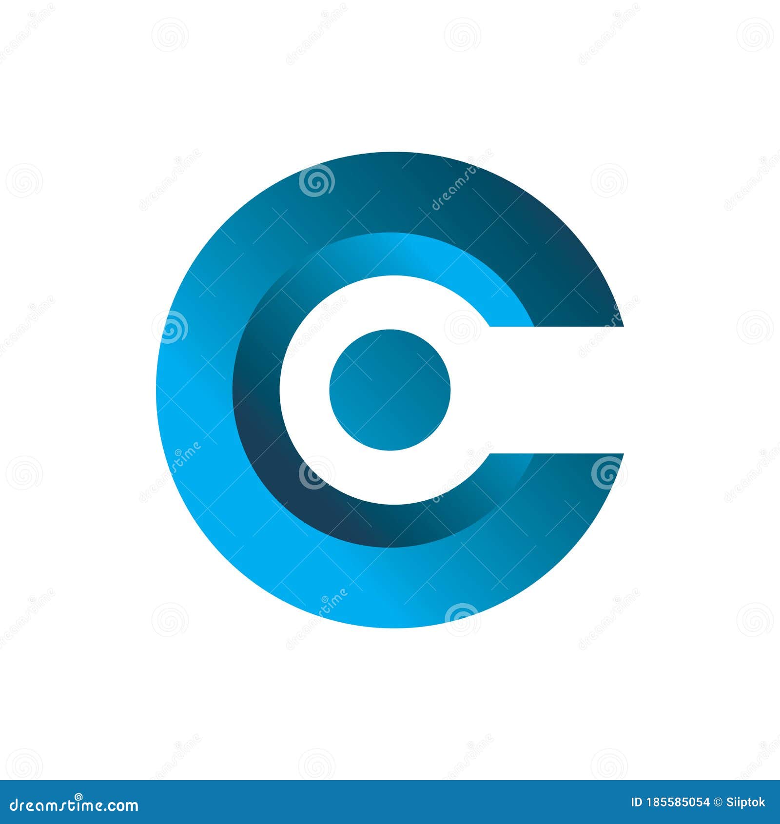 Blue Circle Initial Letter C Logo Design Stock Illustration ...