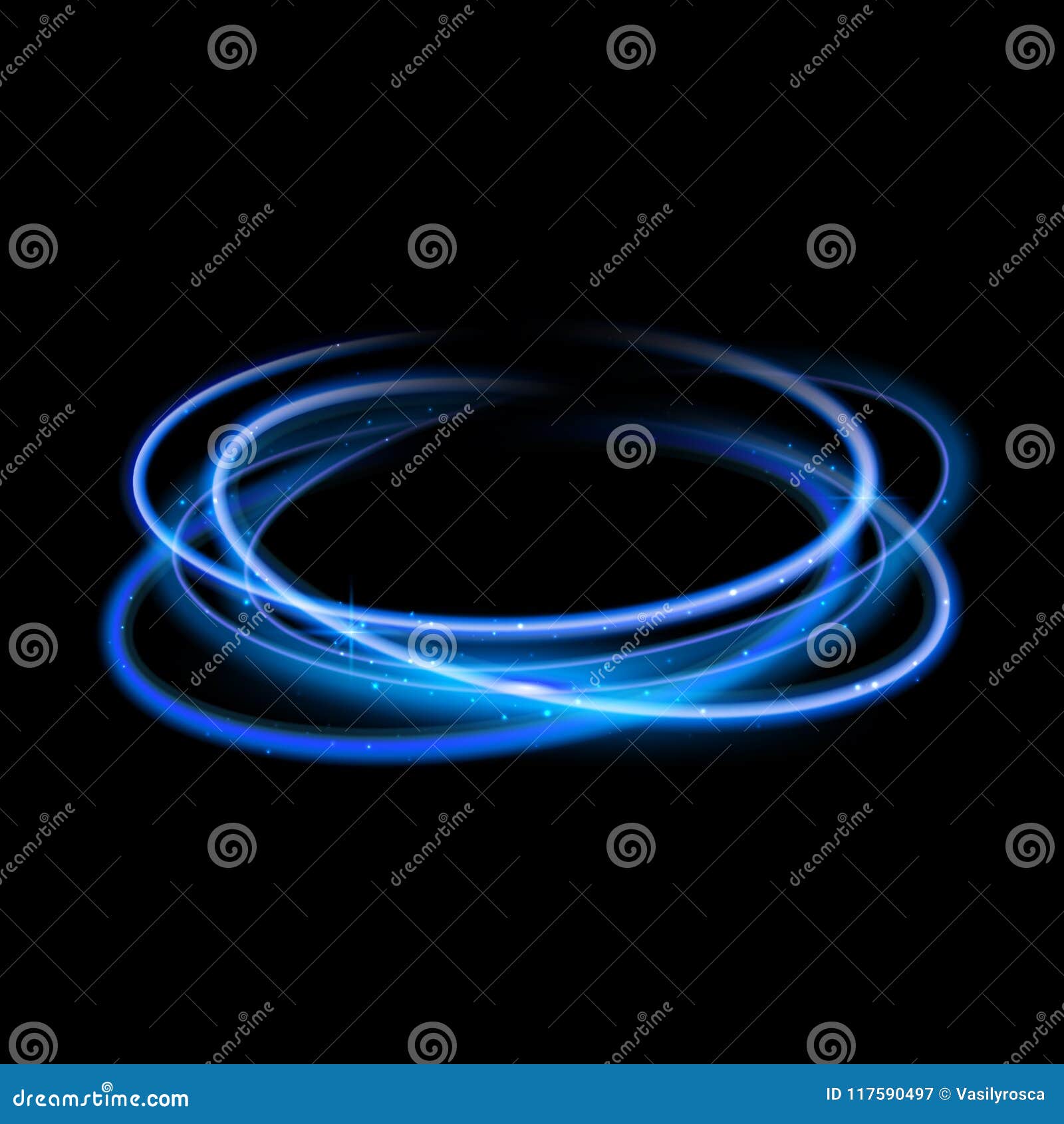 Light Effect Vector Magic Gold Circle. Glowing Light Ring Trace ...