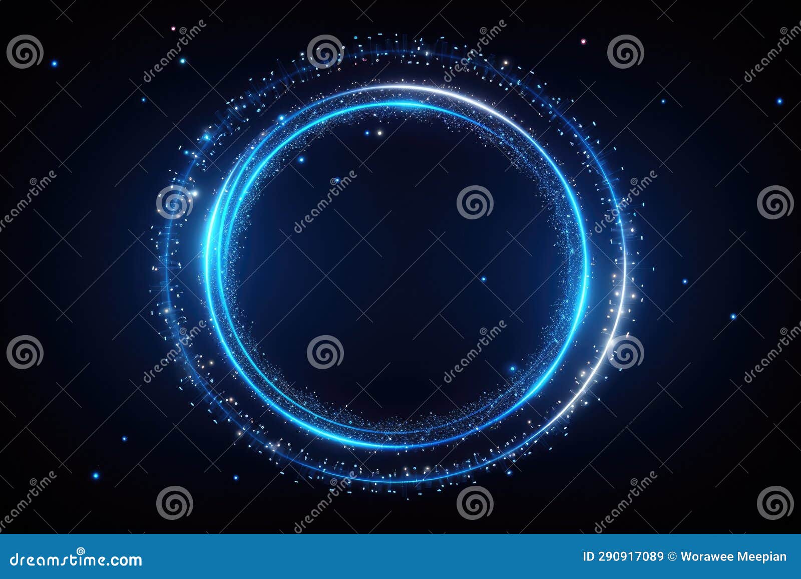Blue Circle Line Abstract Background. Generative AI Stock Illustration ...