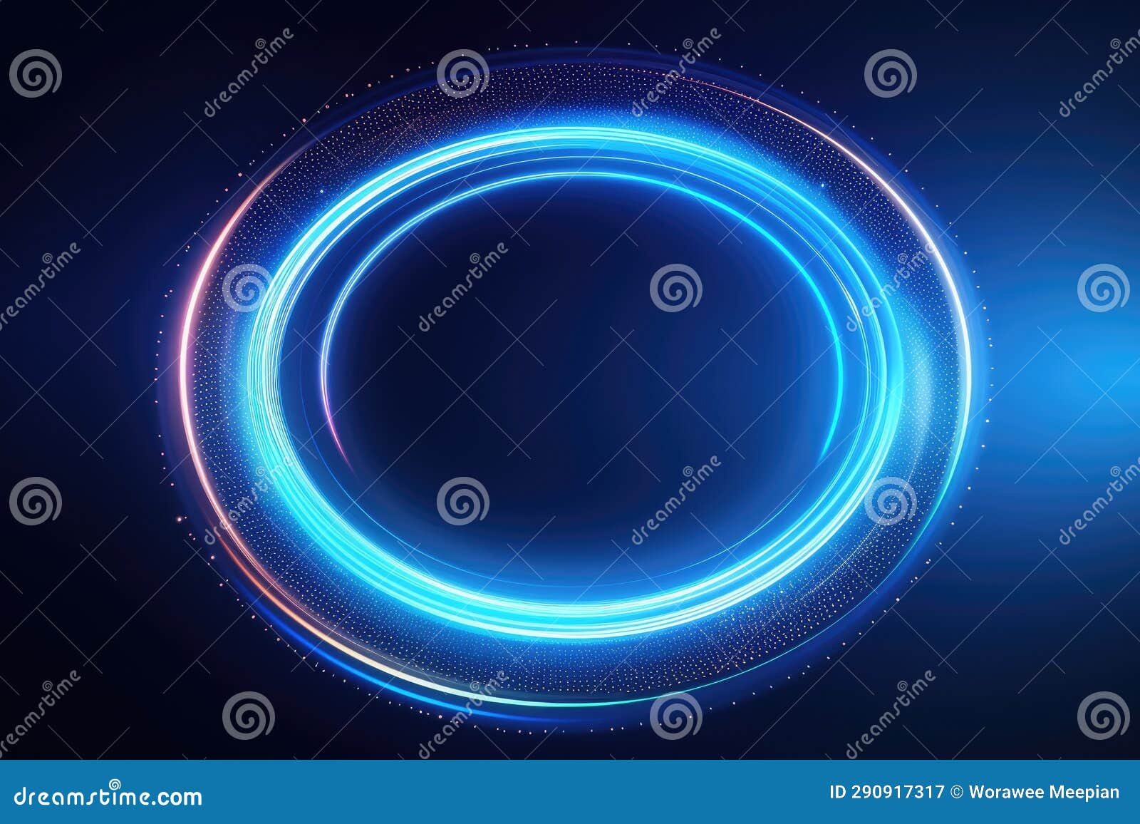 Blue Circle Line Abstract Background. Generative AI Stock Illustration ...