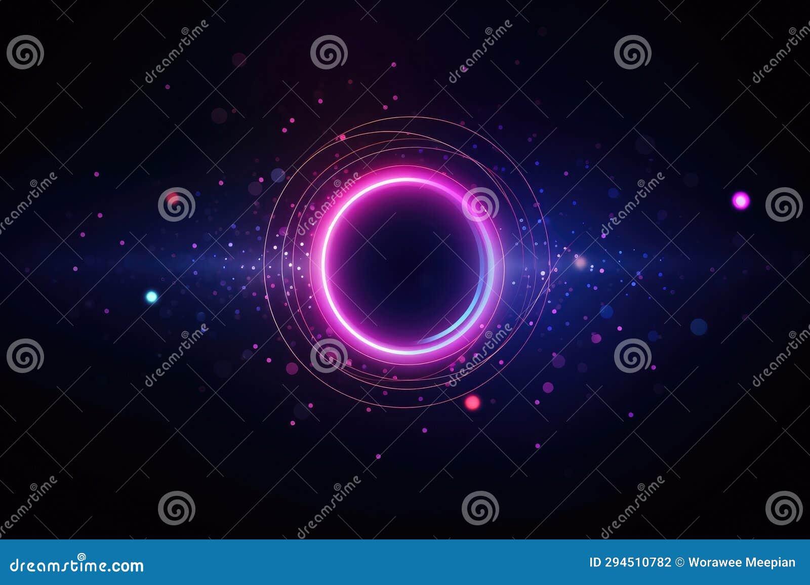 Blue Circle Line Abstract Background. Generative AI Stock Illustration ...