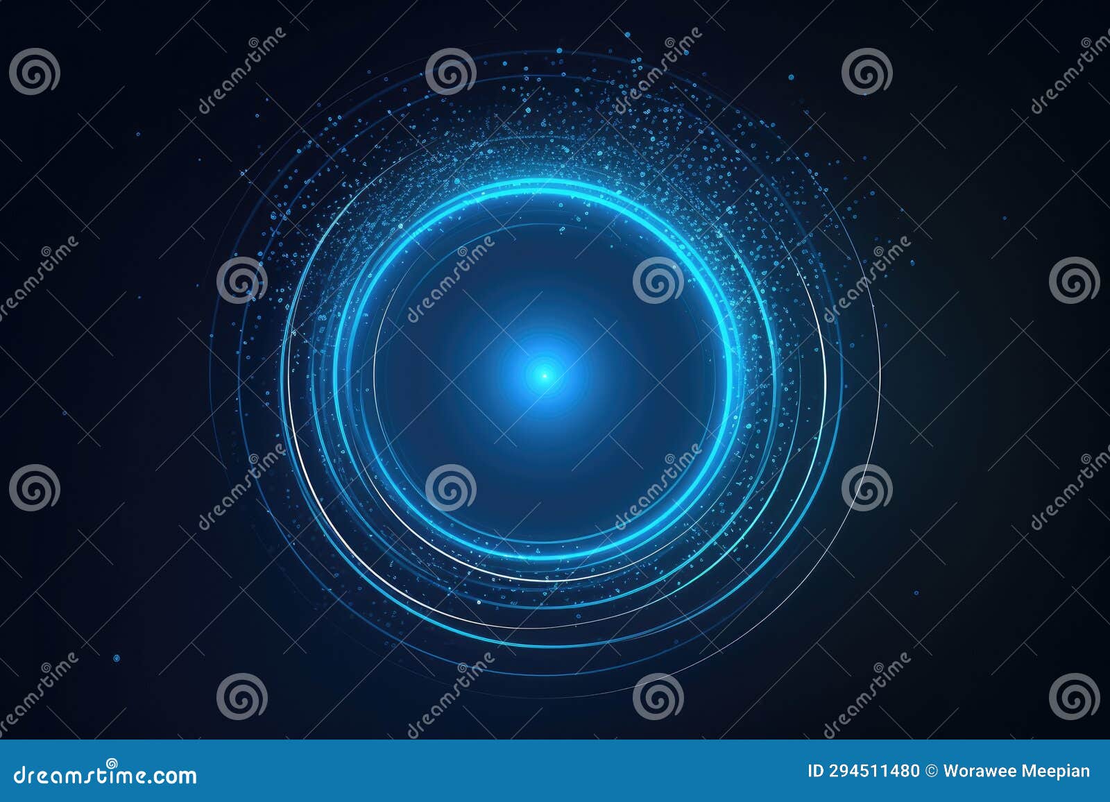 Blue Circle Line Abstract Background. Generative AI Stock Illustration ...