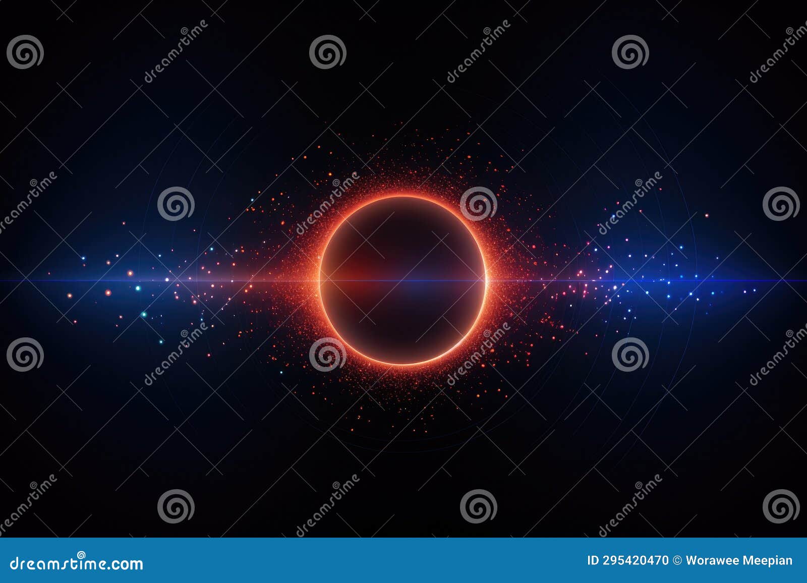 Blue Circle Line Abstract Background. Generative AI Stock Illustration ...