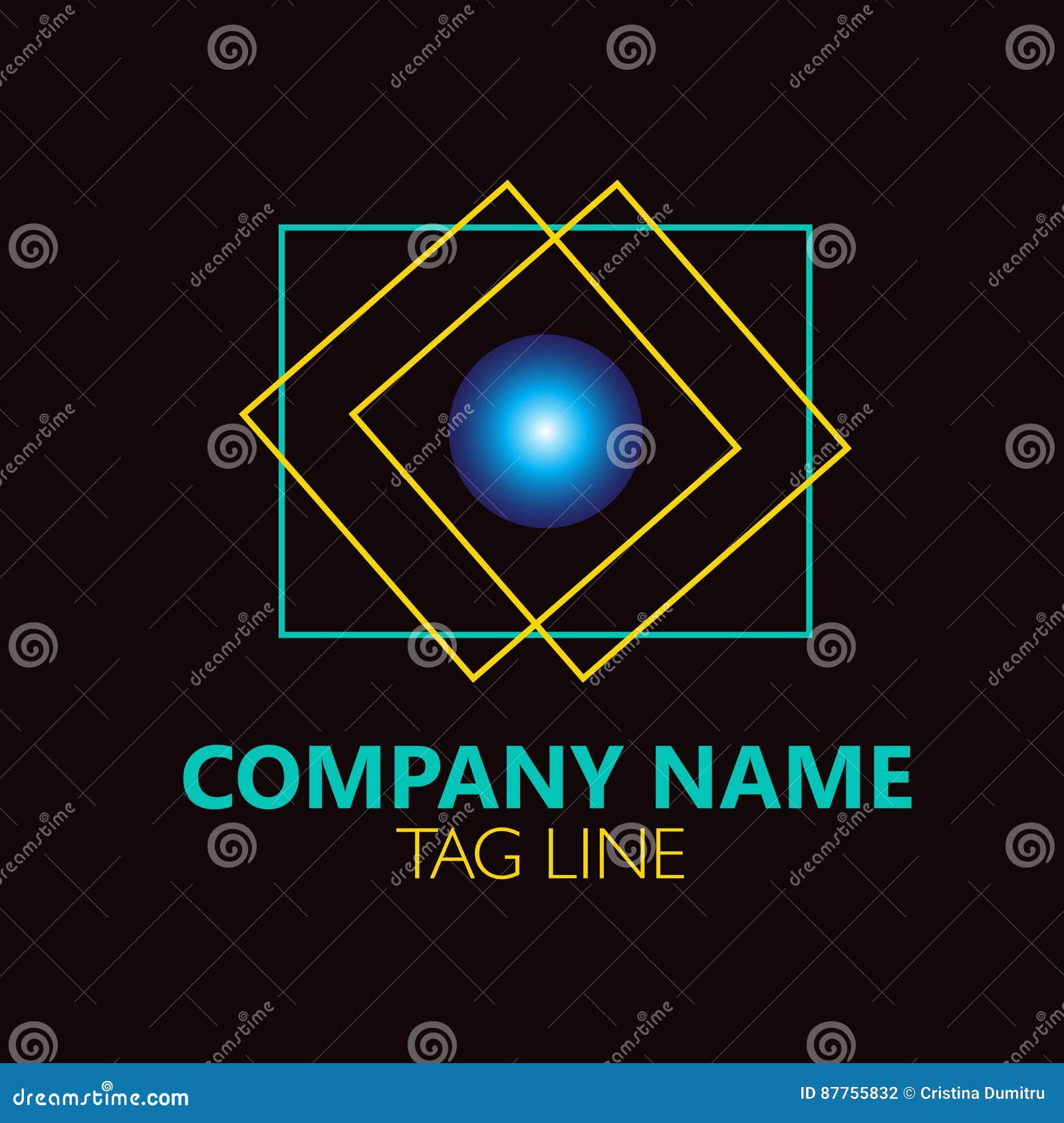 Blue Circle Logo Design. stock vector. Illustration of typography ...