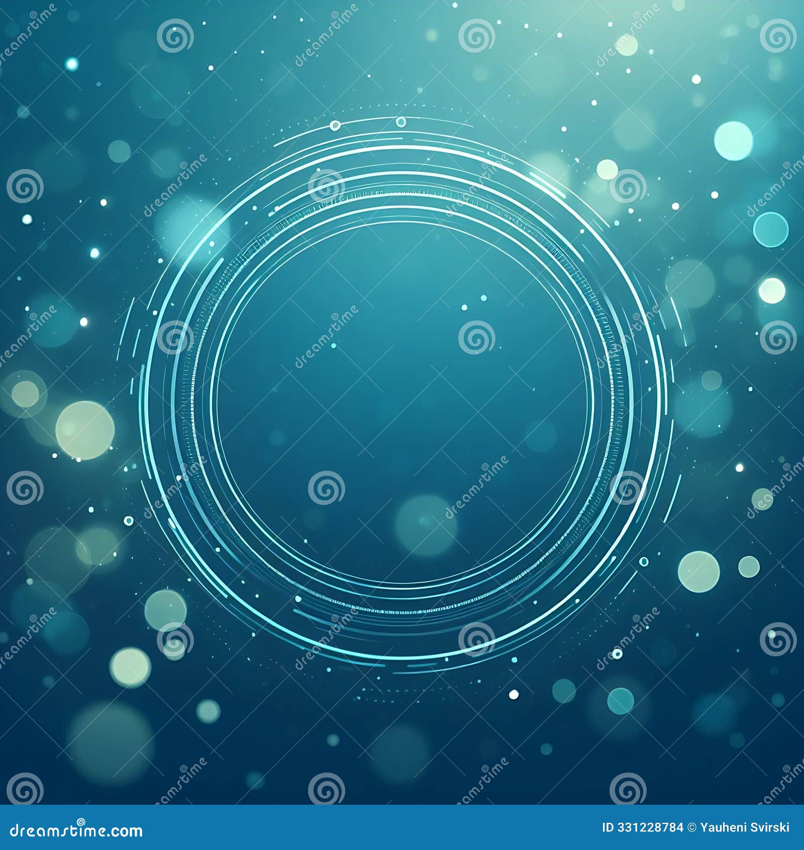 A Blue Circle with a Lot of Blurry Lines and Dots Stock Illustration ...