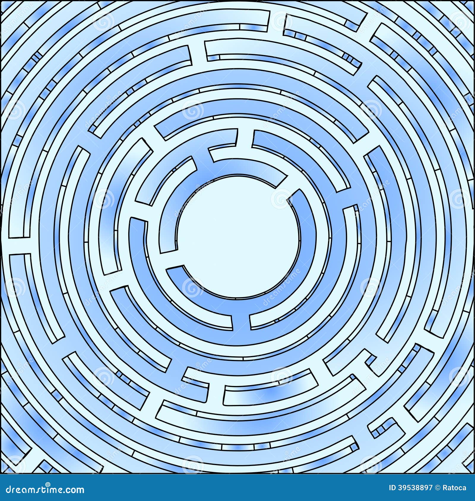 Blue circle maze stock vector. Illustration of science - 39538897