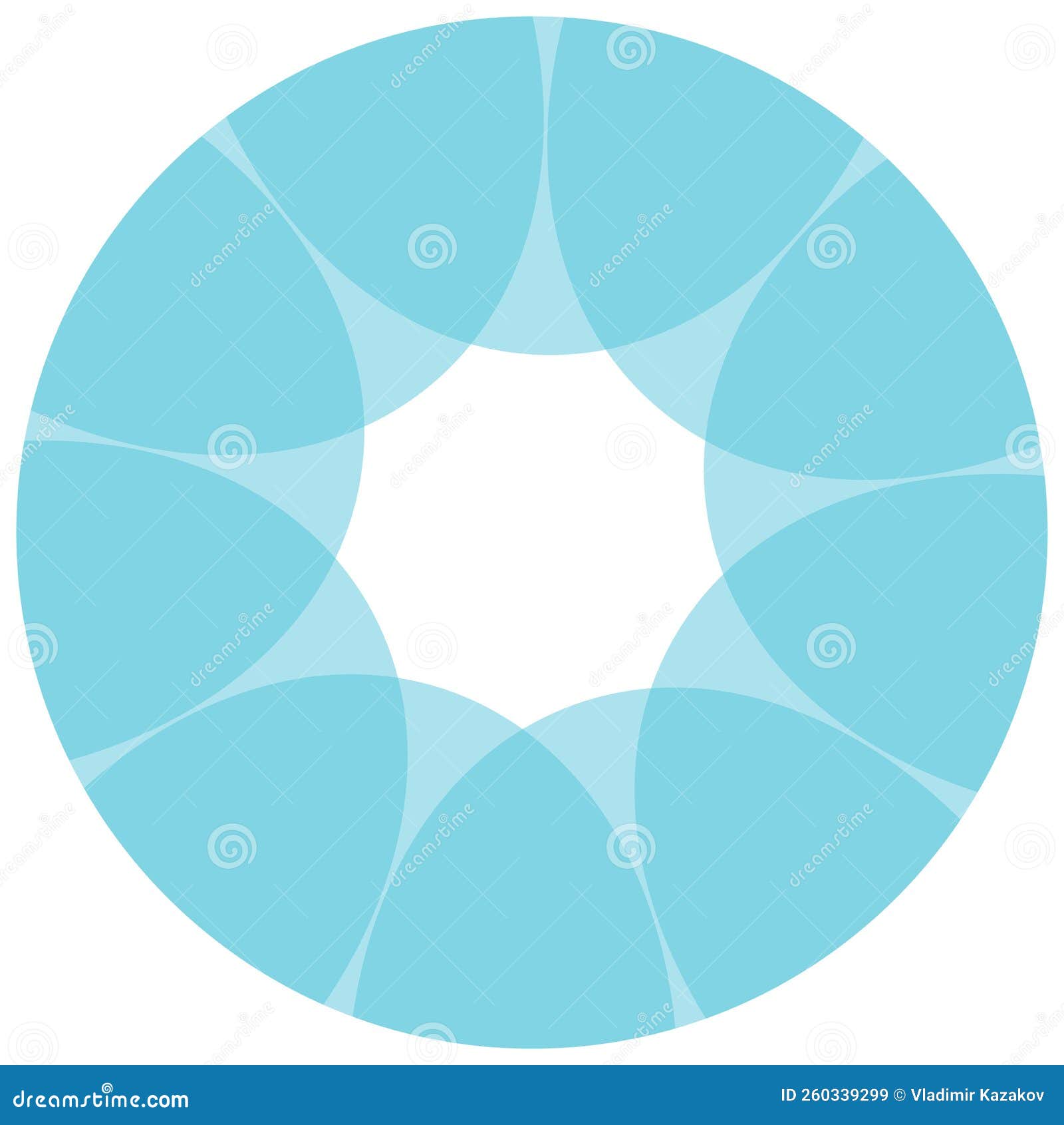 Blue Circle with Multi Pointed Shape Inside Isolated on White ...