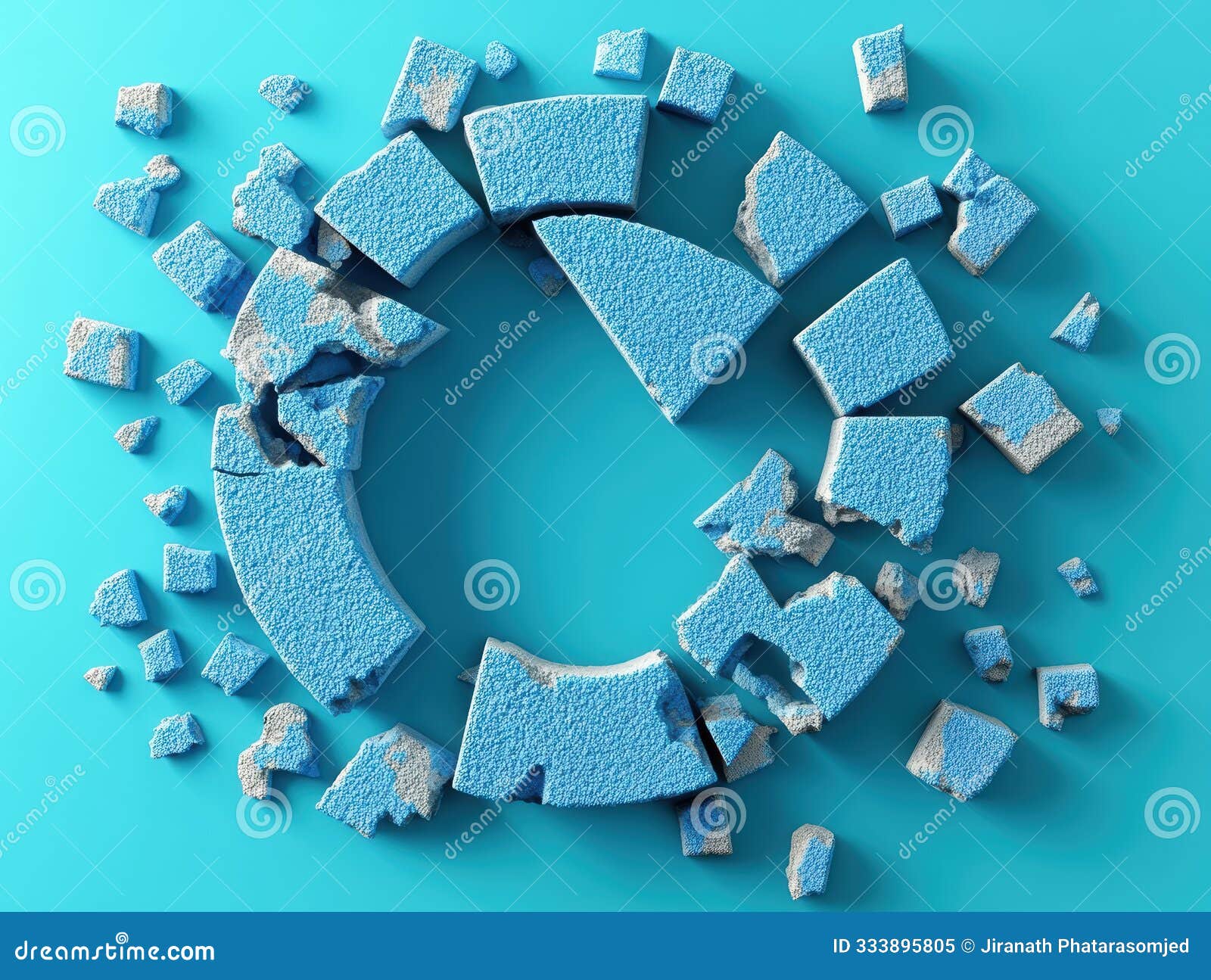 Circle Broken Plates Midshatter, Fragments Flying Outwards. Dynamic ...