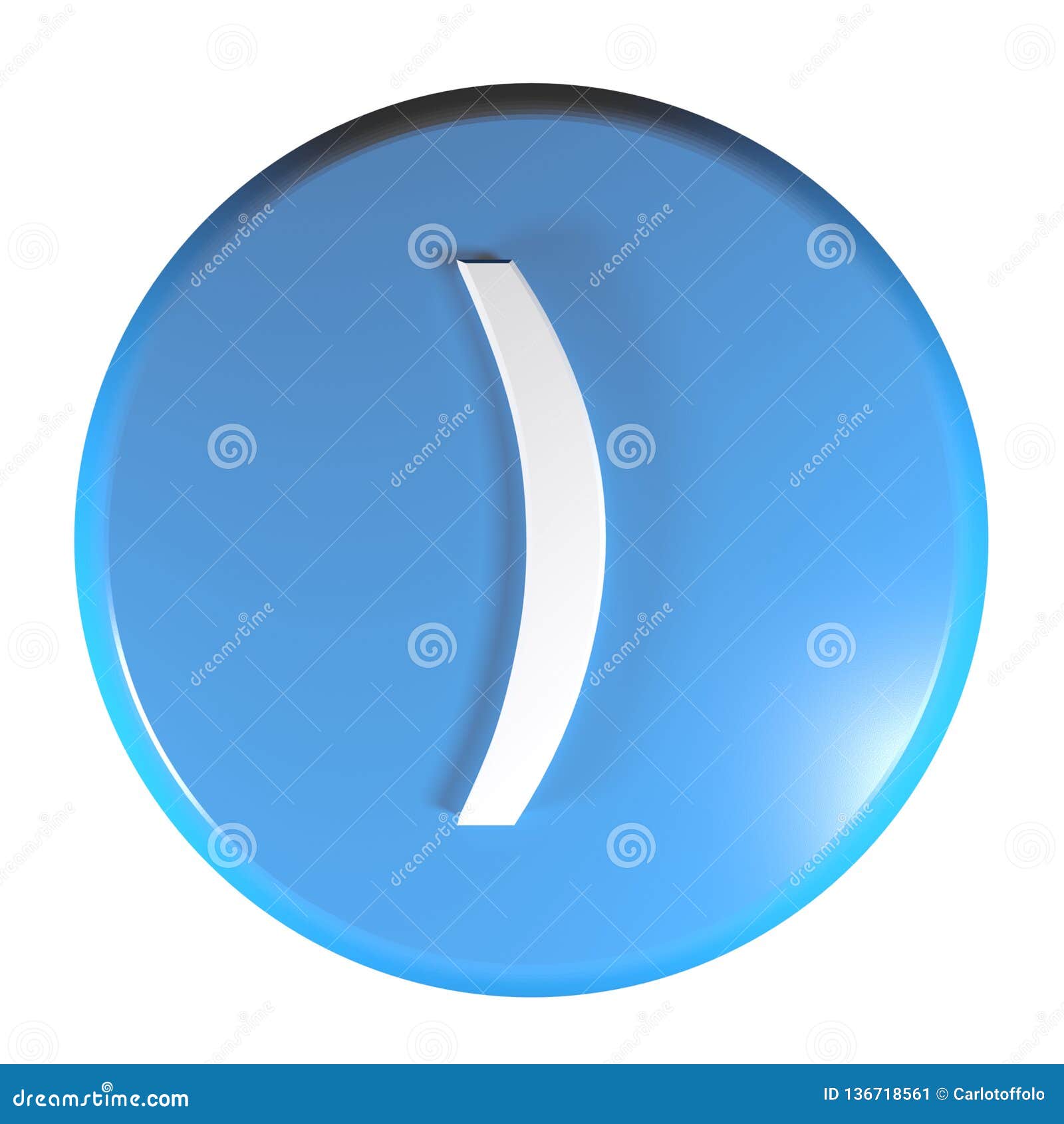 Parenthesis Symbol Isolated On White Background. Symbol Covered Green ...