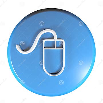 Blue Circle Push Button for MOUSE - 3D Rendering Illustration Stock ...