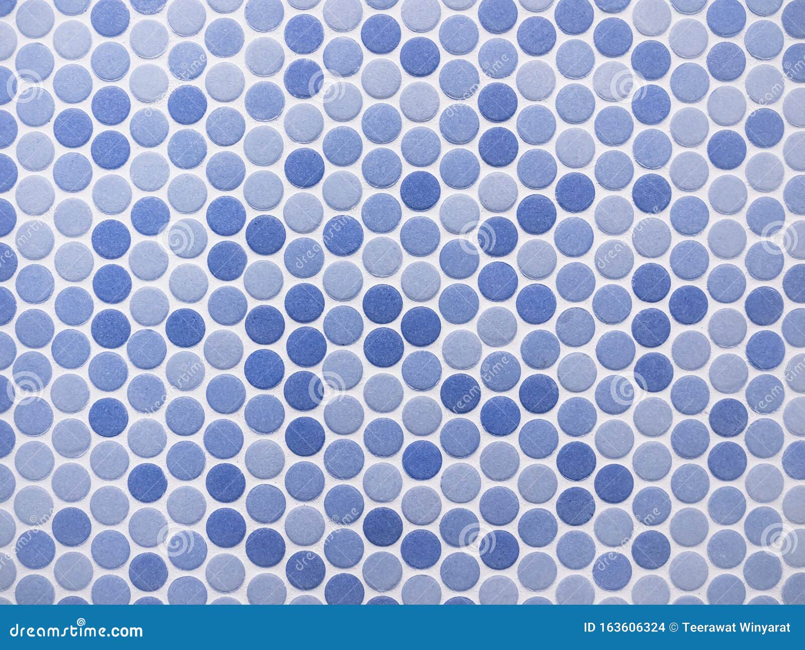 Blue Circle Round Tiled Mosaic Wall Ornament Decoration Pattern ...