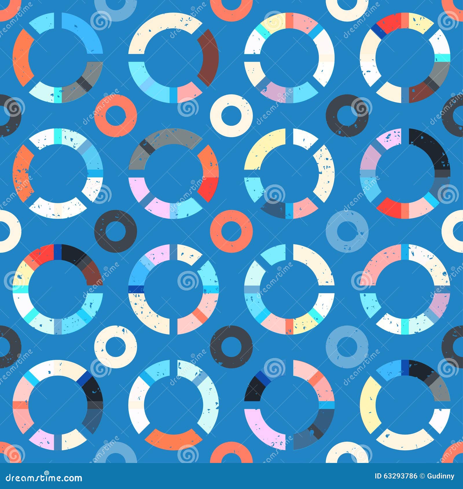 Blue Circle Seamless Pattern Stock Vector - Illustration of colorful ...
