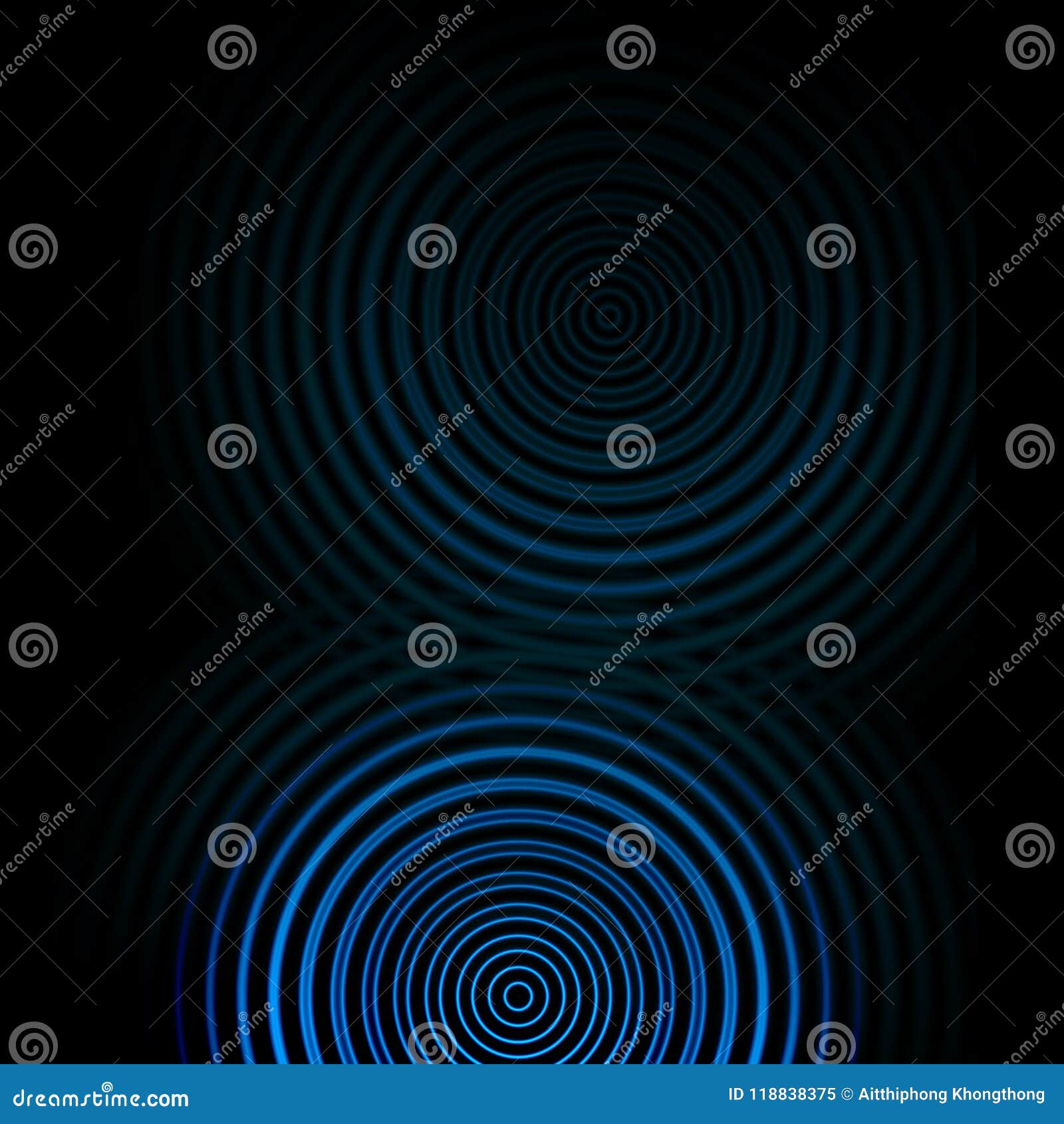 Blue Circle Sound Light Effect, Abstract Background Stock Illustration ...