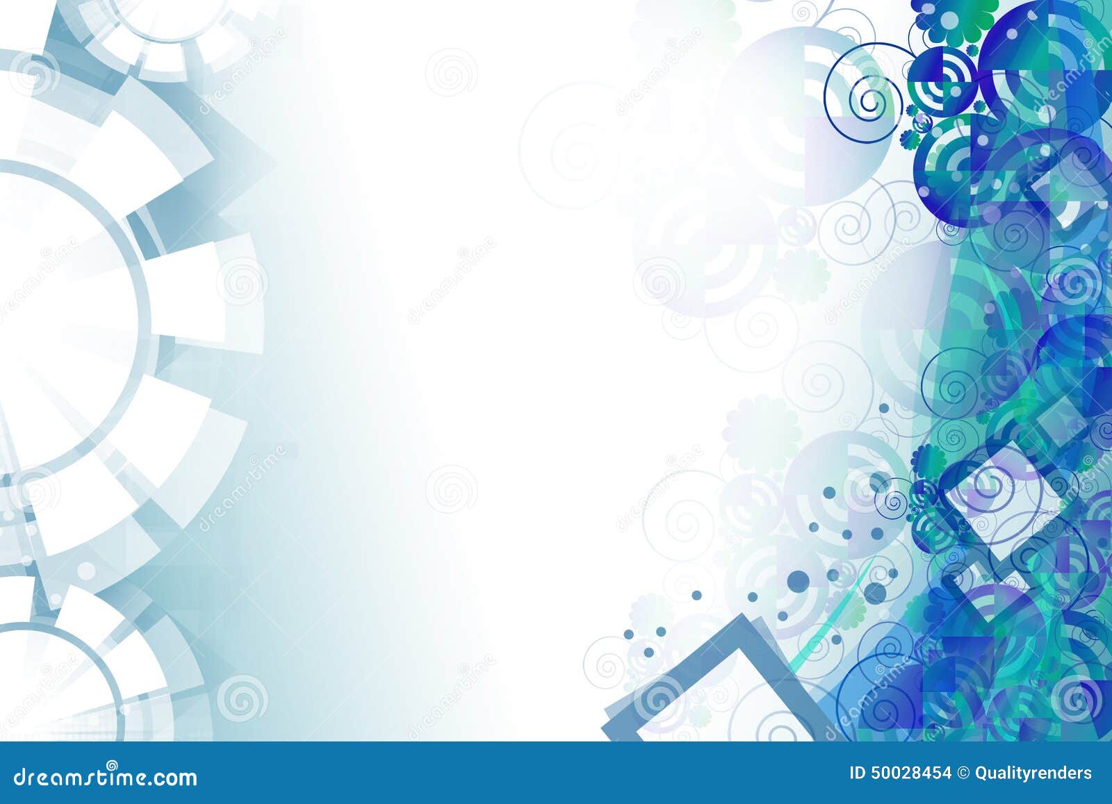 Blue Circle With Square Right Side, Abstact Background Stock ...