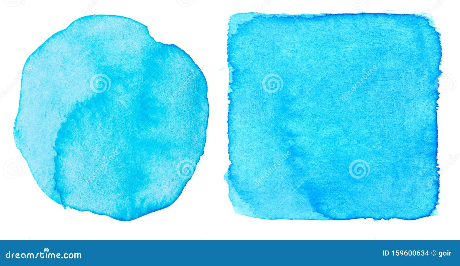 Blue Circle and Square Watercolor Stock Photo - Image of product, multi ...
