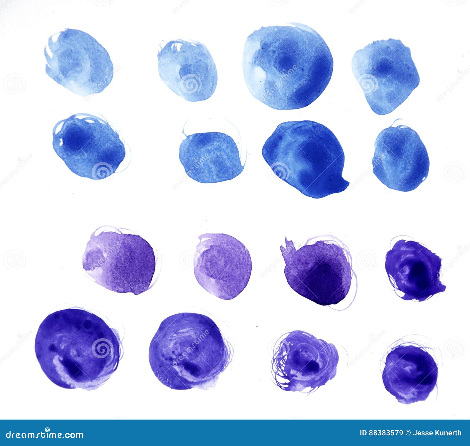 Blue Circle Strokes stock image. Image of vibrant, watercolor - 88383579