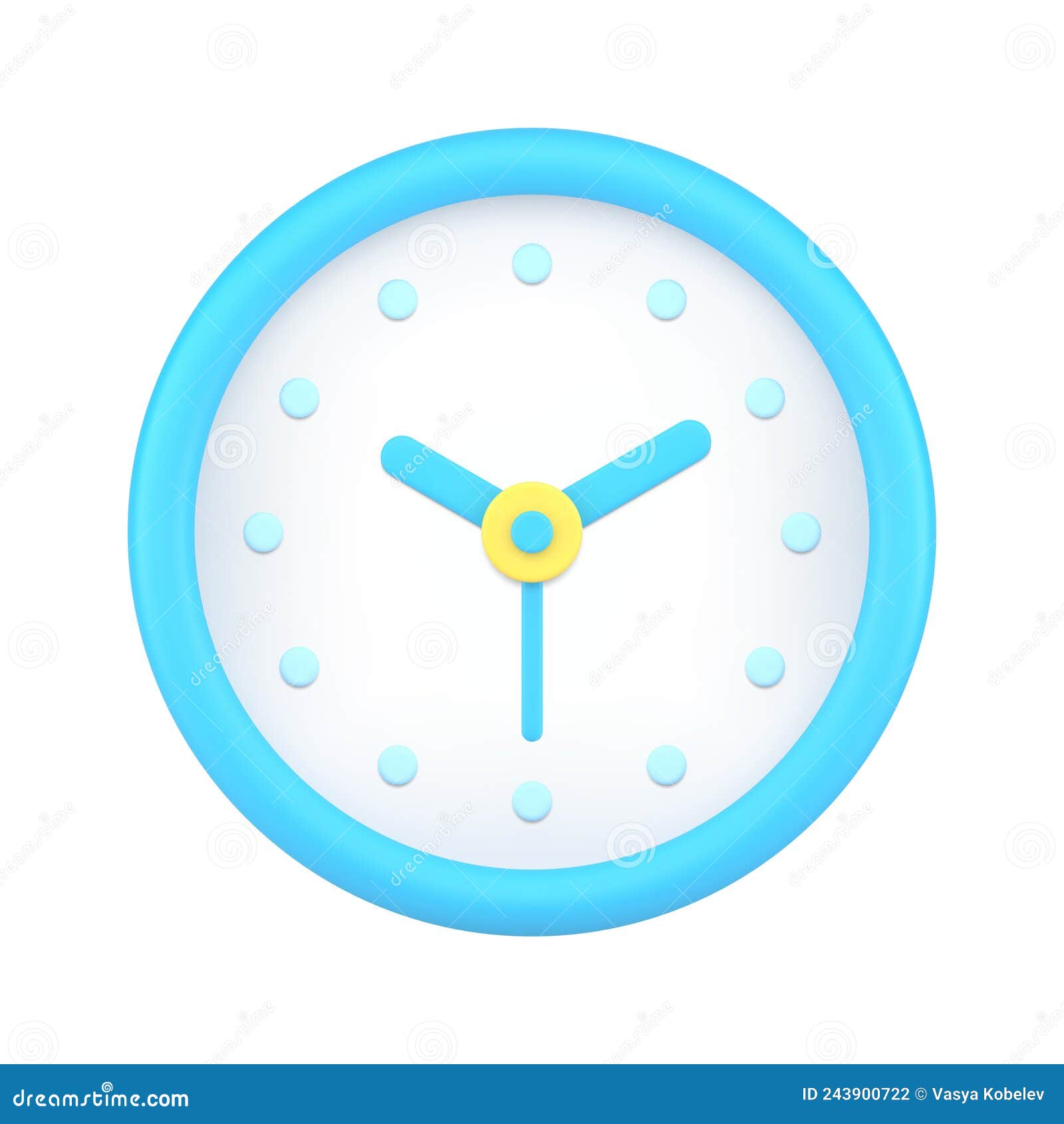Blue Circle Wall Watch 3d Icon Vector Illustration Stock Vector ...