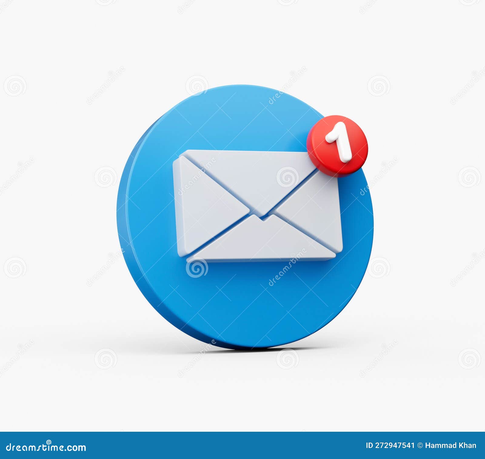A Blue Circle with a White Envelope and the Letter 1 on it. Mail Icon ...