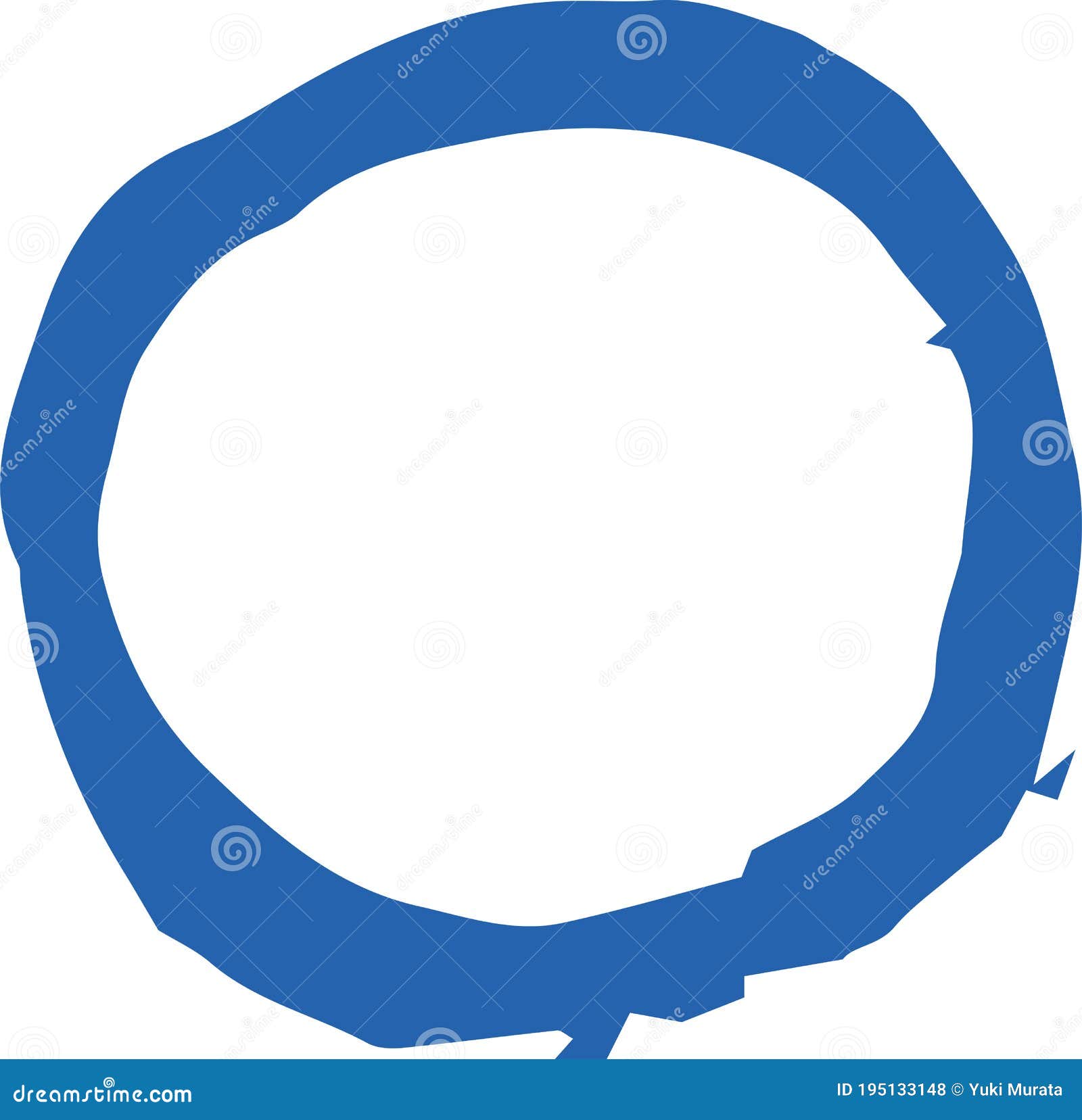 Blue Circle Written with Rough Lines Stock Vector - Illustration of ...