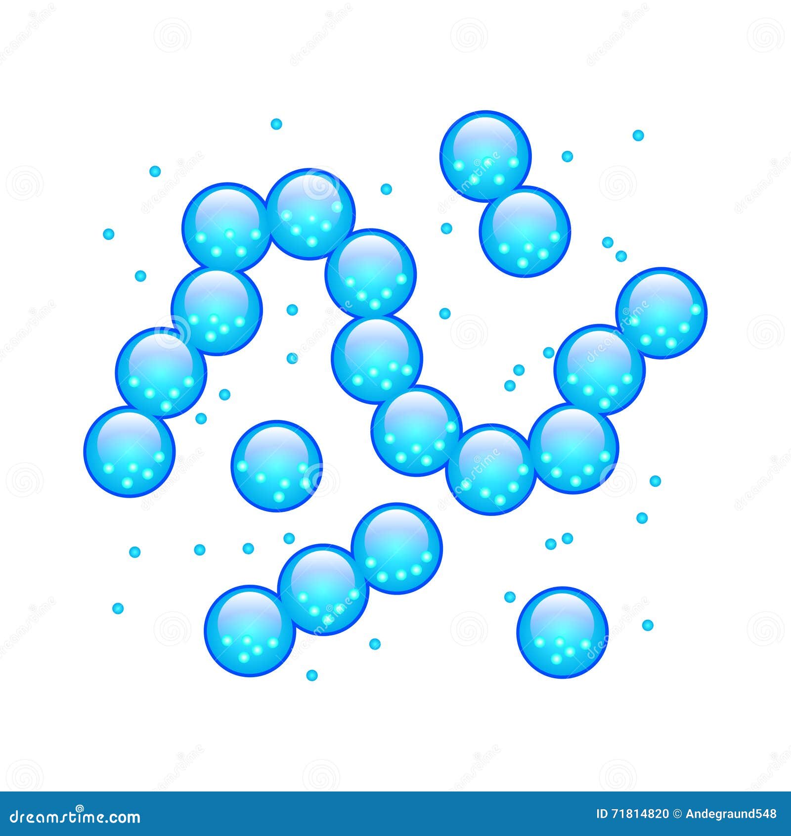 Blue Circled Bacteria on White Vector Stock Vector - Illustration of ...