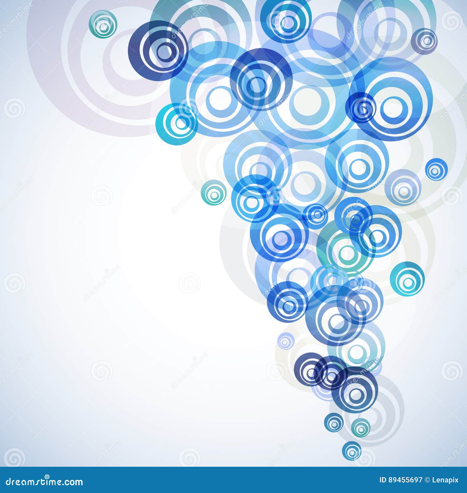Blue Circles Flow Background. Stock Vector - Illustration of colored ...