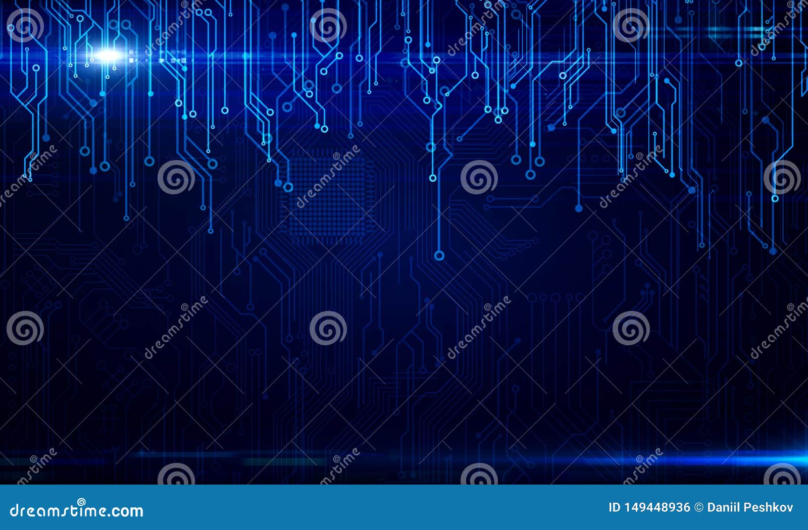 Blue circuit background stock illustration. Illustration of cyberspace ...