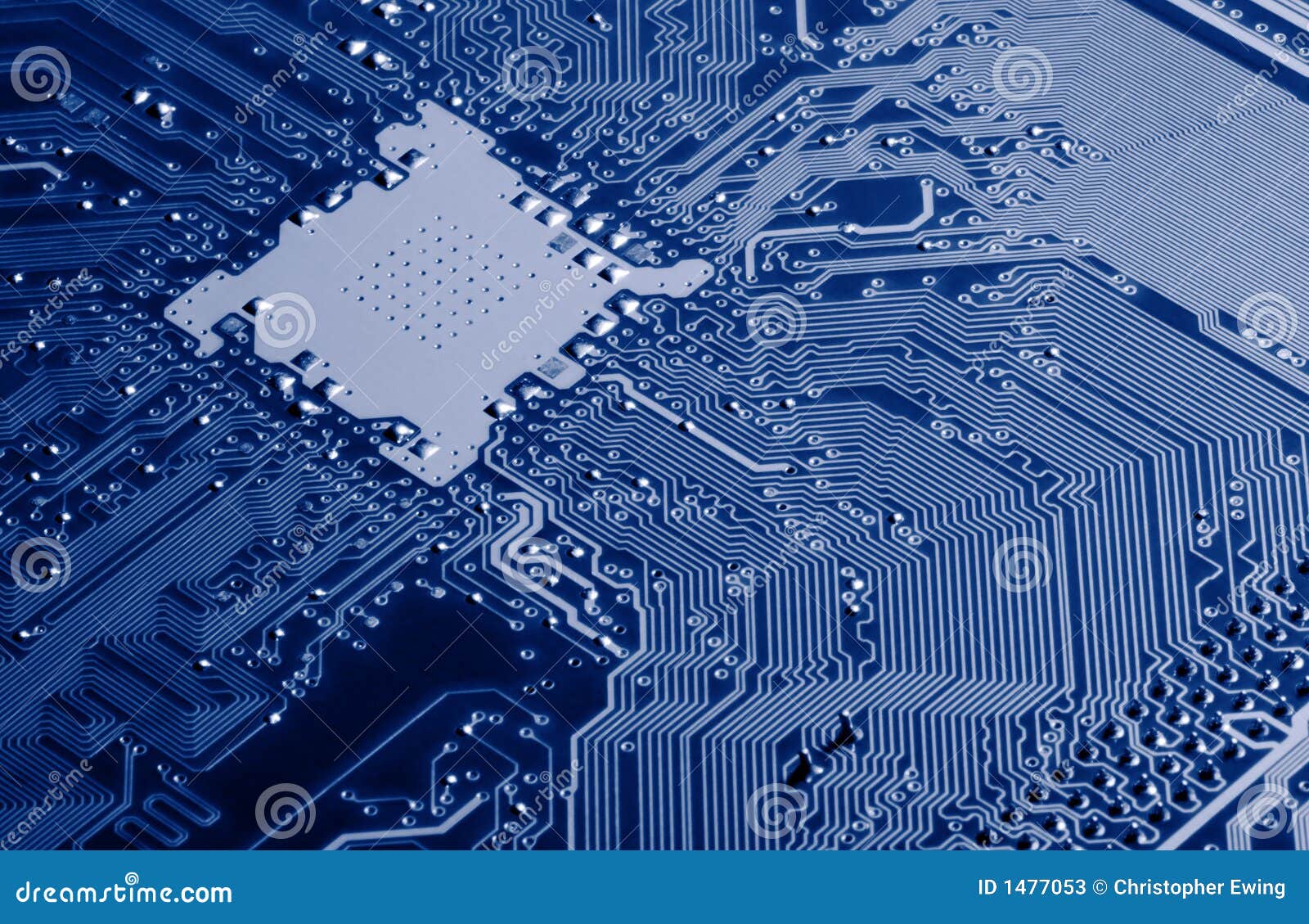 Blue Circuit Board stock image. Image of tech, computer - 1477053