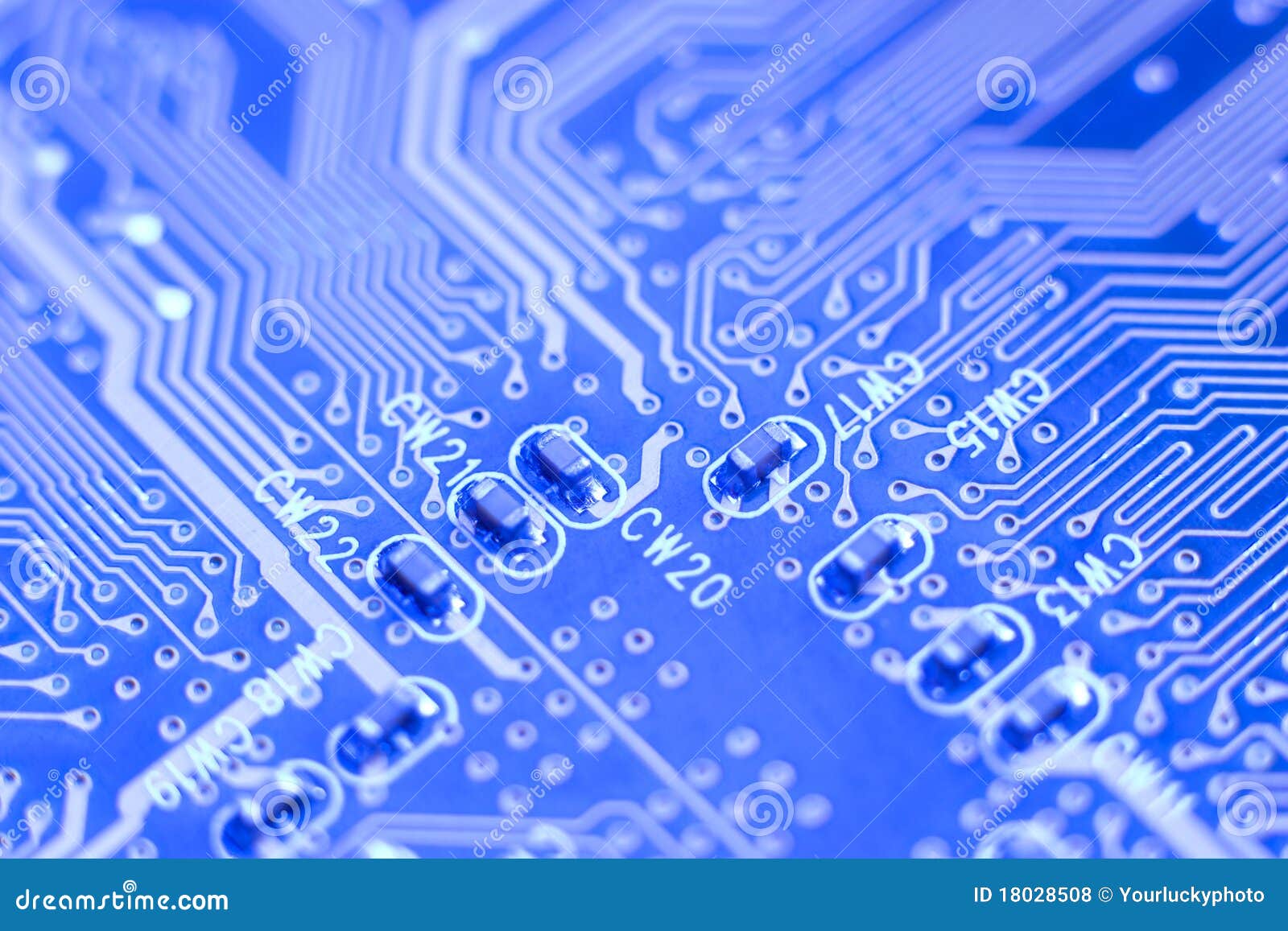 Blue circuit board stock photo. Image of closeup, plate - 18028508