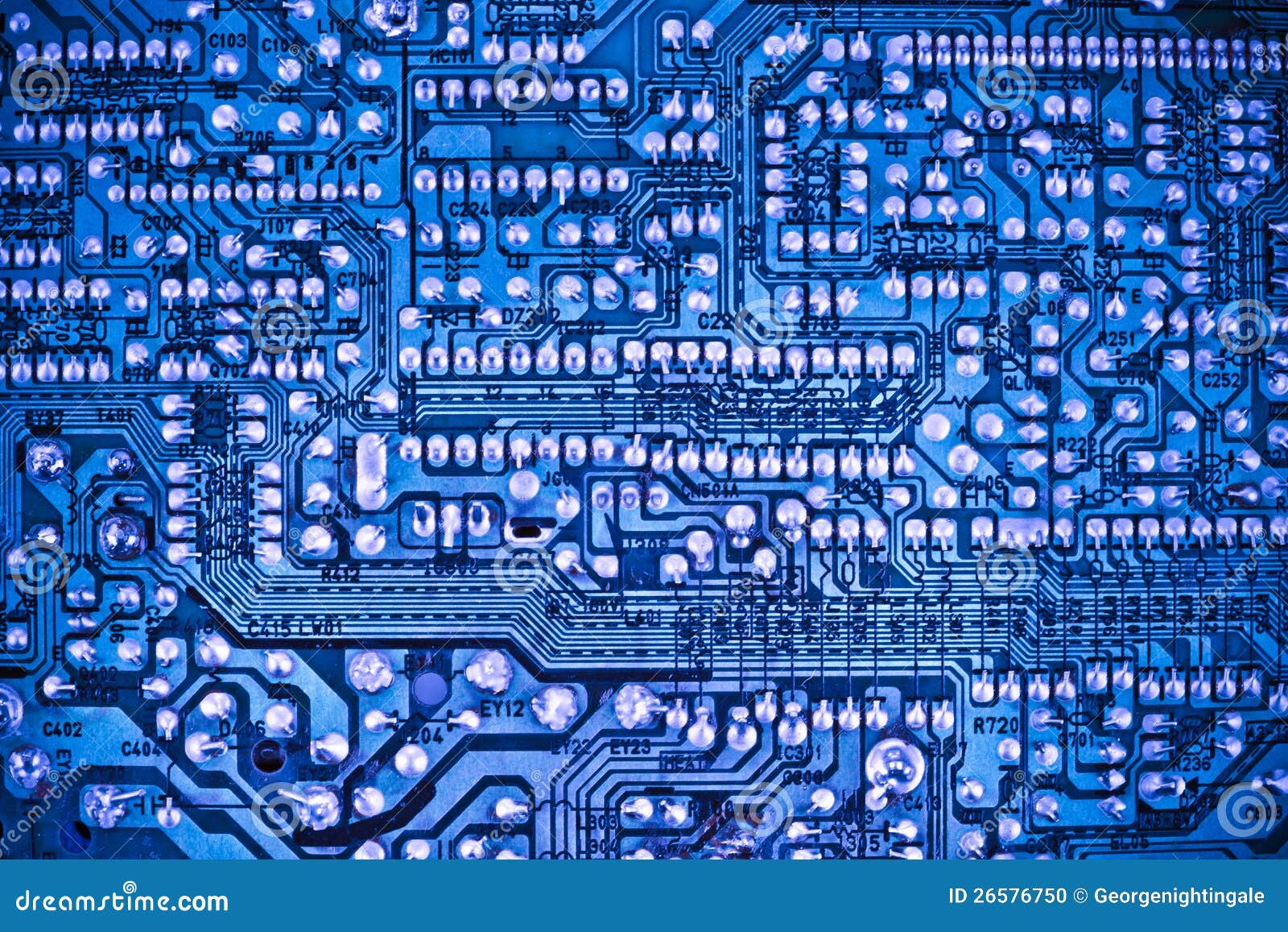 Blue circuit board stock photo. Image of closeup, communication - 26576750