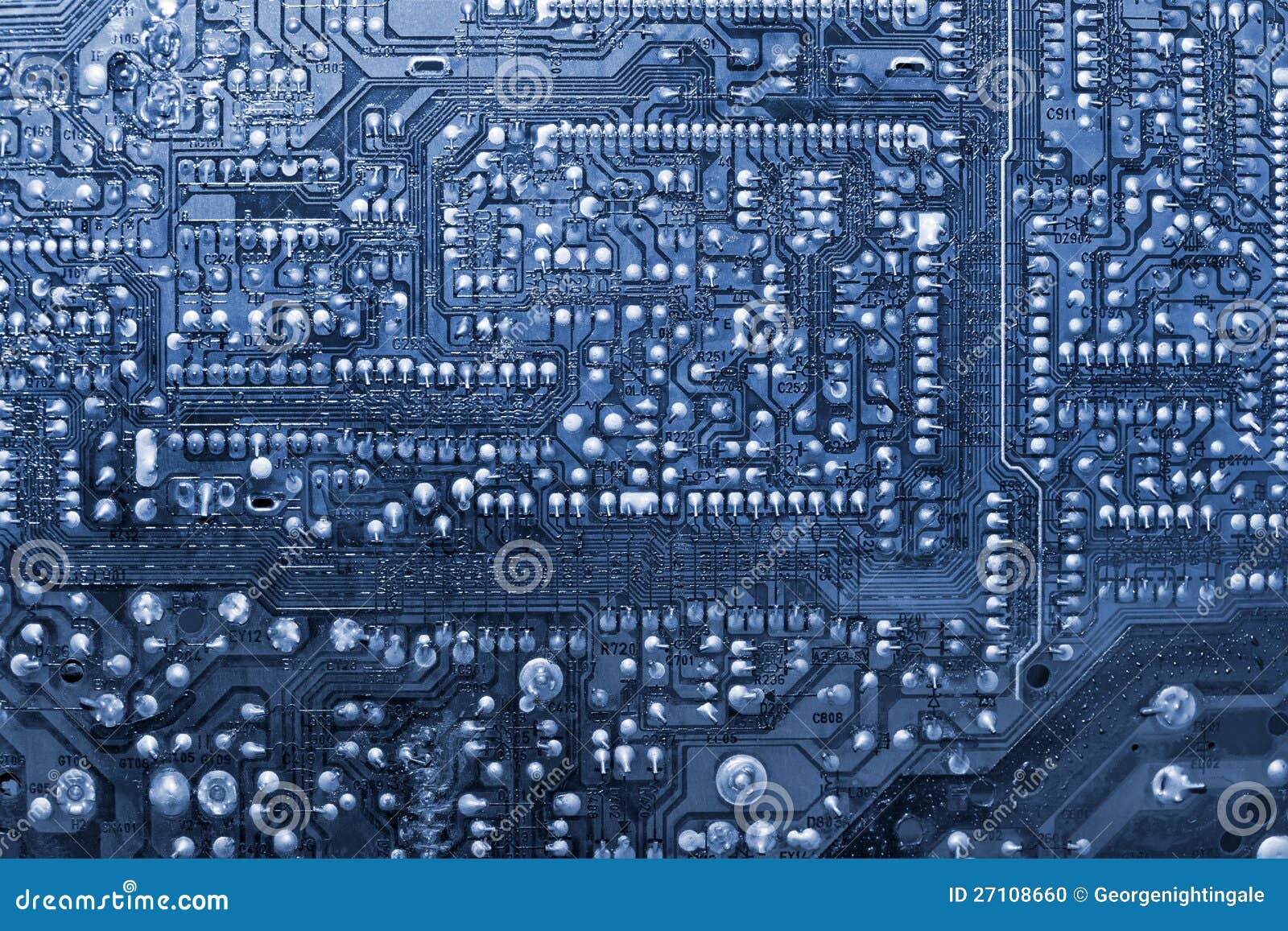 Blue circuit board stock photo. Image of maze, engineering - 27108660
