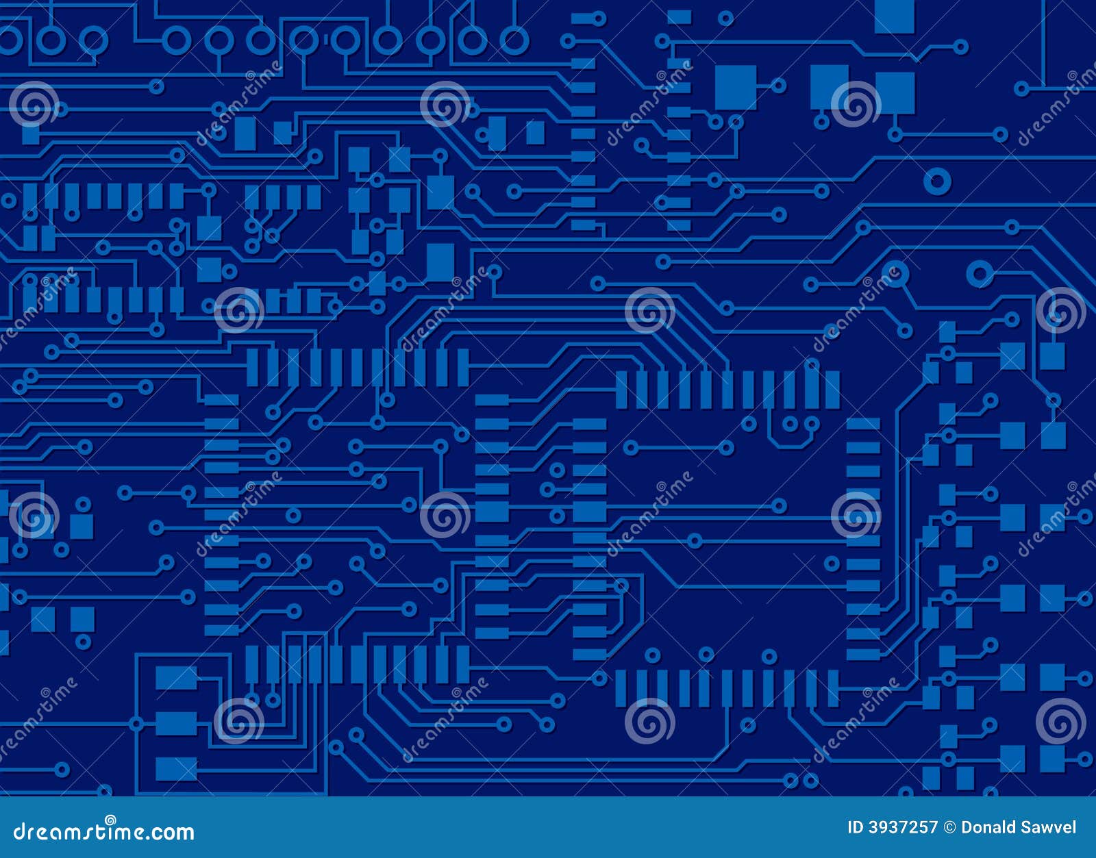 Blue Circuit Board stock vector. Illustration of conductor - 3937257