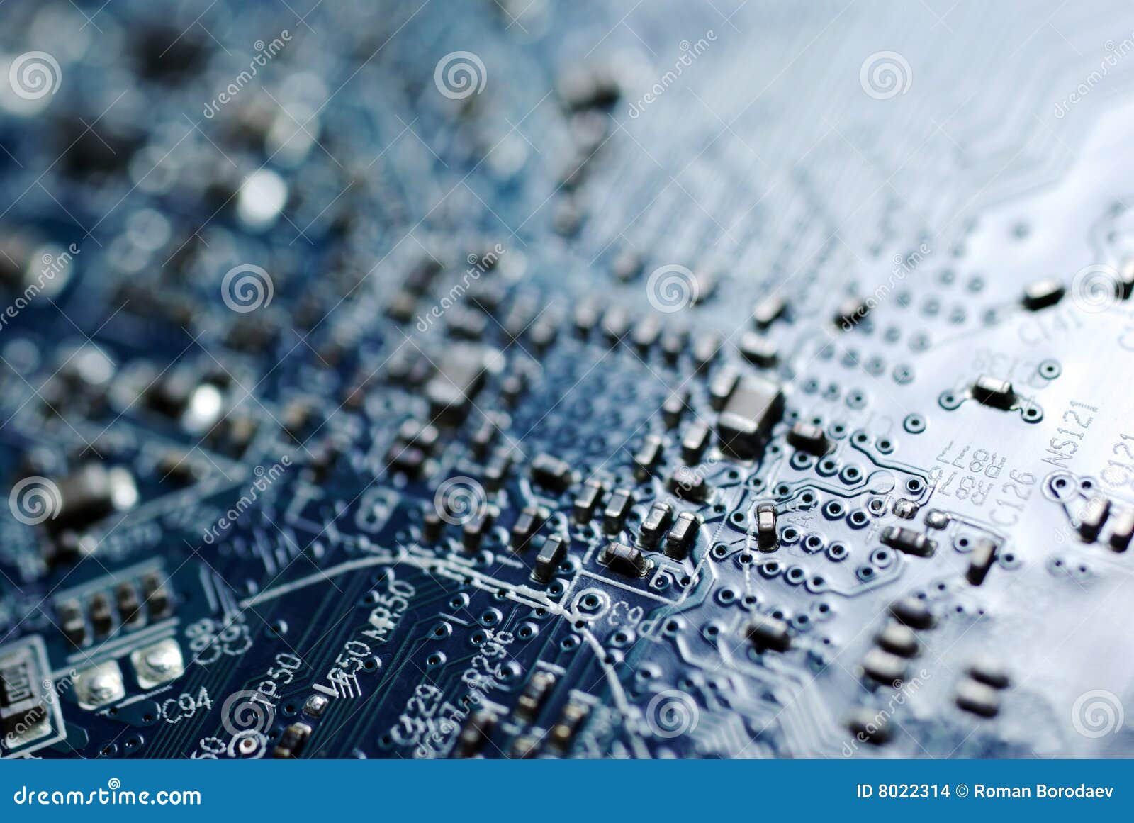 Blue Circuit Board. Picture Image: 8022314