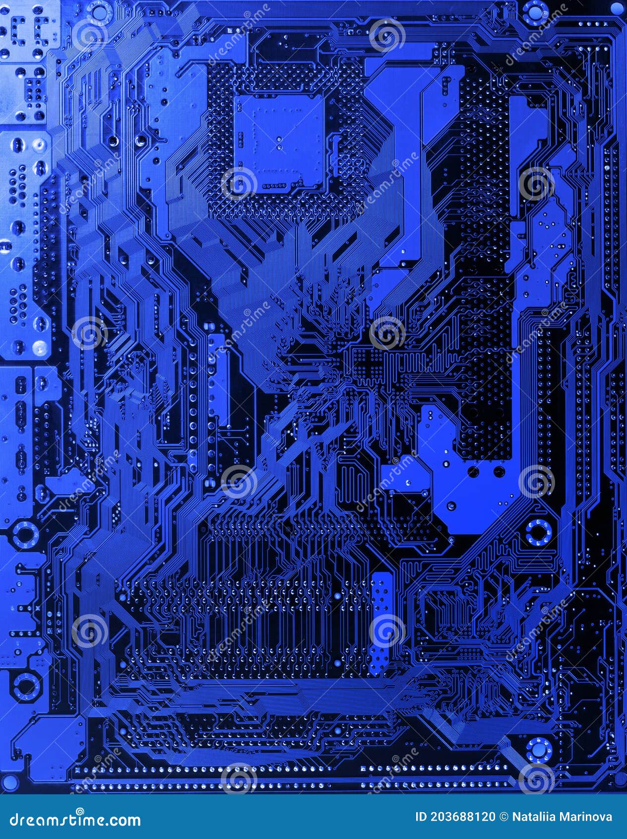 Blue Circuit Board As Abstract Technology Background Stock Photo ...