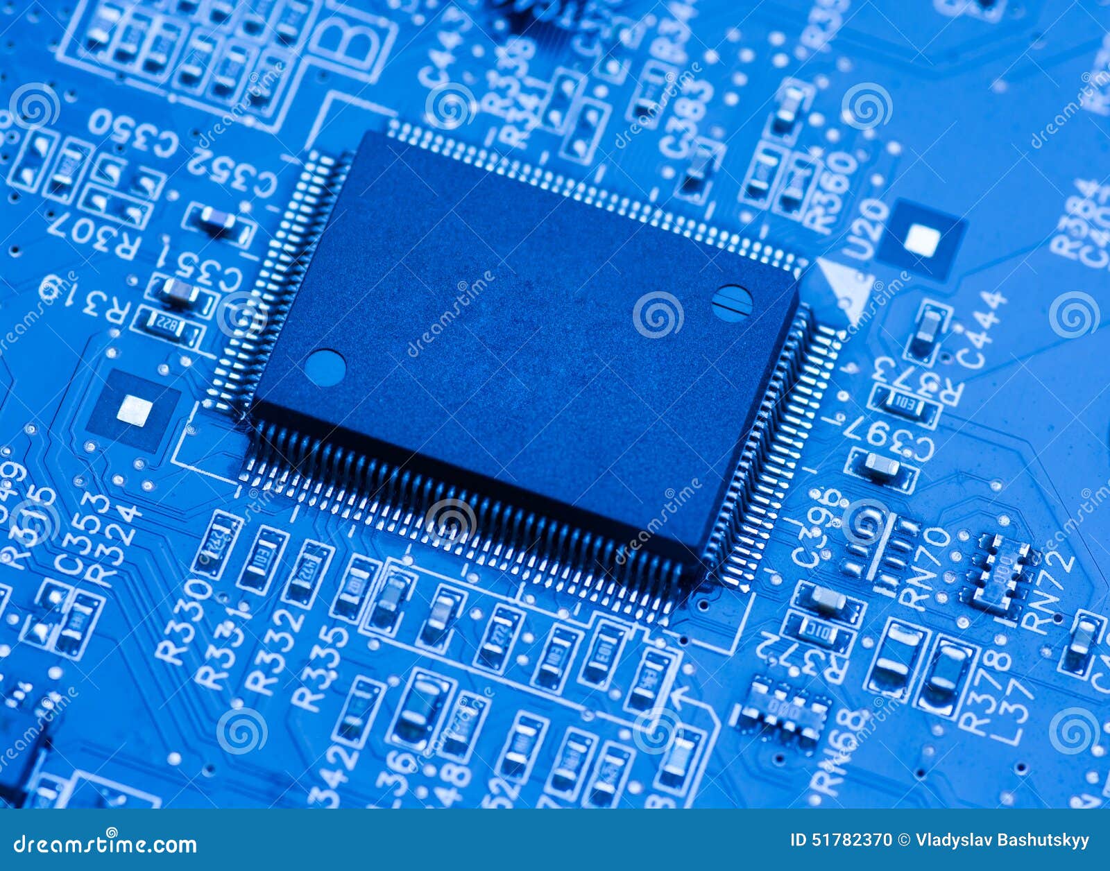Blue Circuit Board Background of Computer Stock Photo - Image of ...