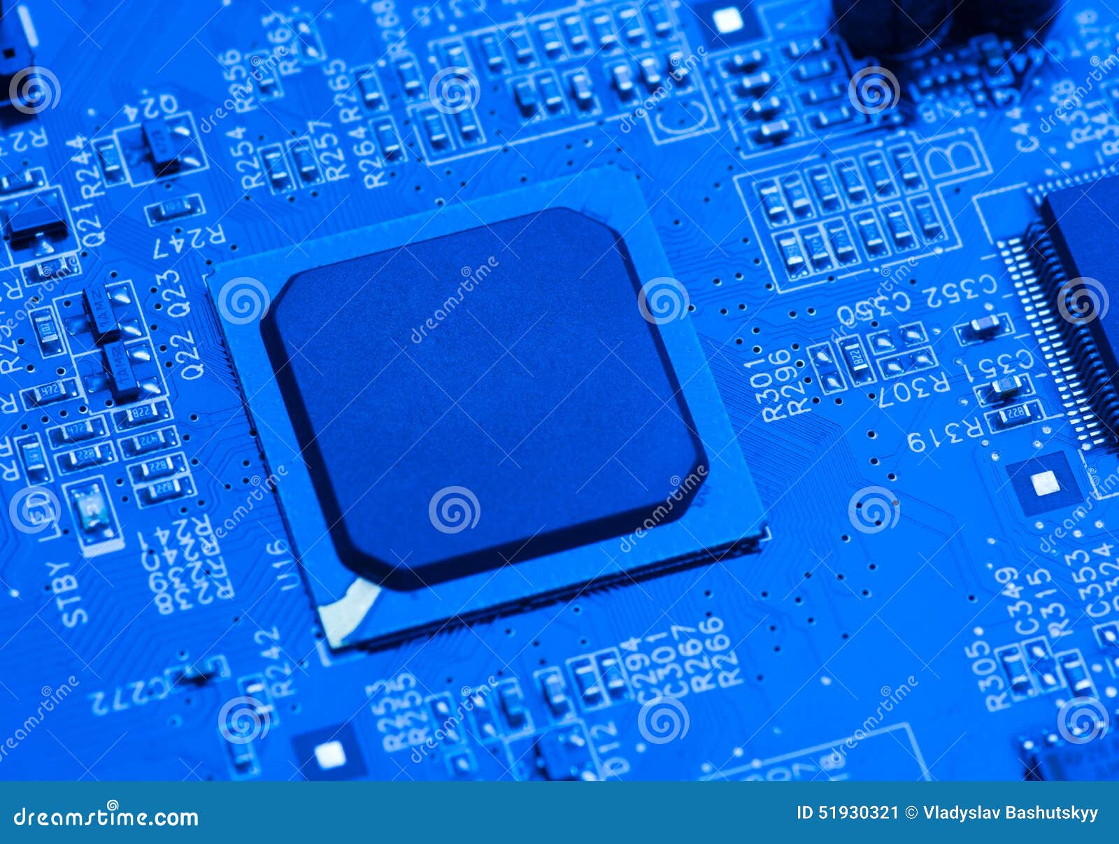 Blue Circuit Board Background of Computer Stock Image - Image of blue ...