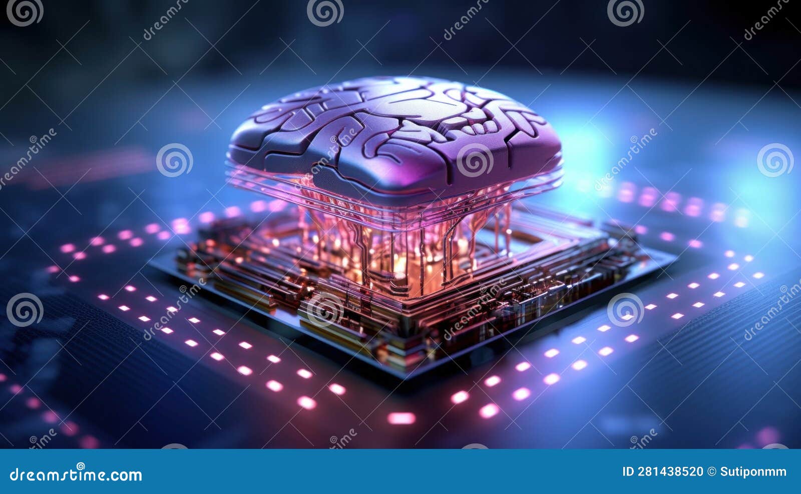 Blue Circuit Board of Central Processing Unit Circuit of the Computer Stock Illustration ...