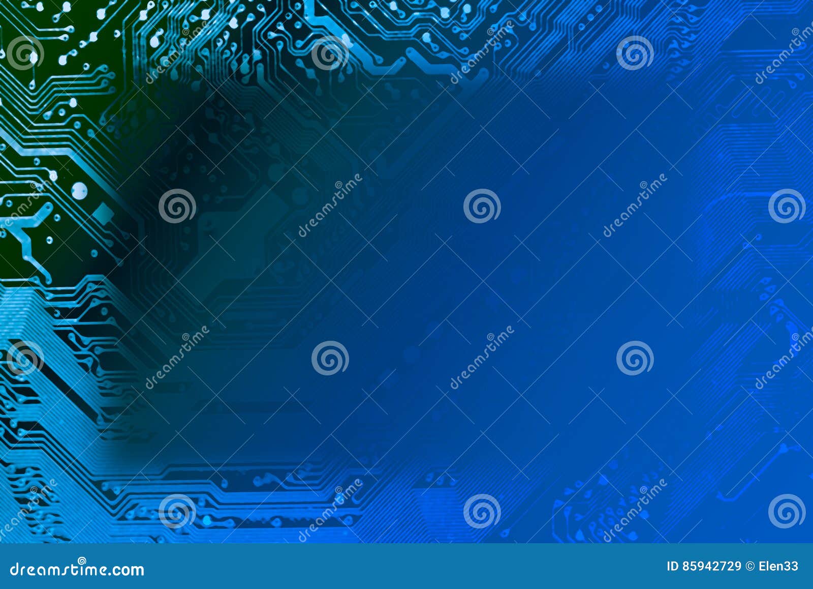 Blue Circuit Board Rectangular Frame Stock Image - Image of close ...