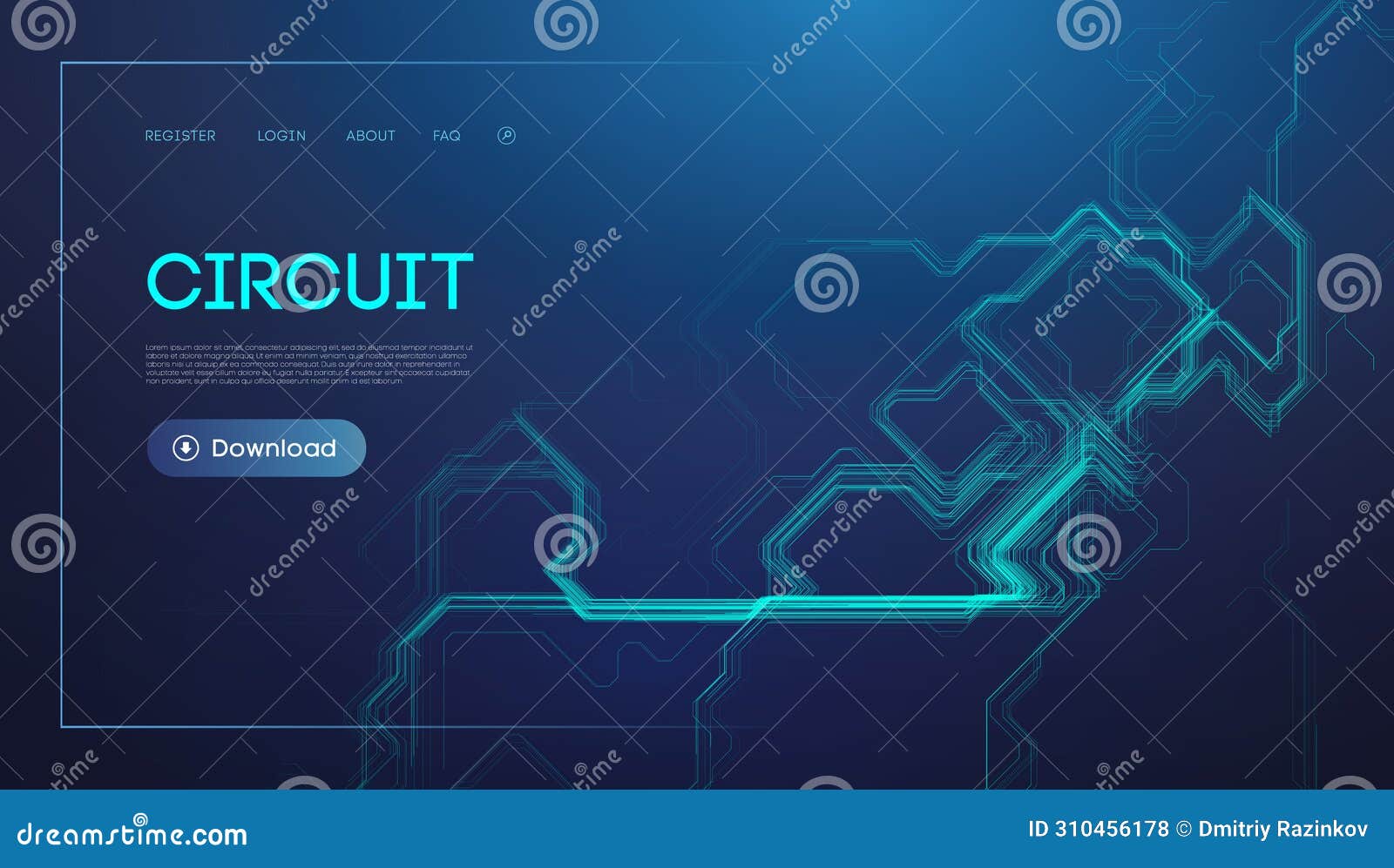 Blue Circuit Design for Technology Background Stock Vector ...